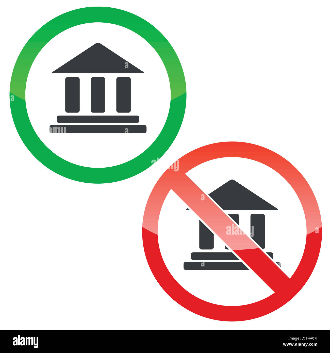 Museum permission signs set Stock Photo - Alamy