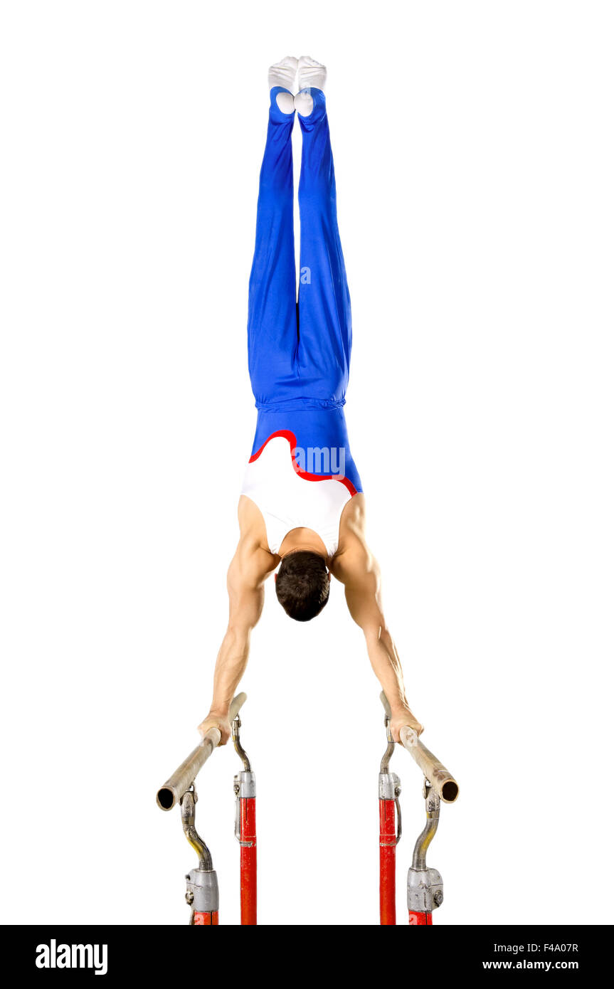 Man exercising on gymnastic bars hi-res stock photography and images ...