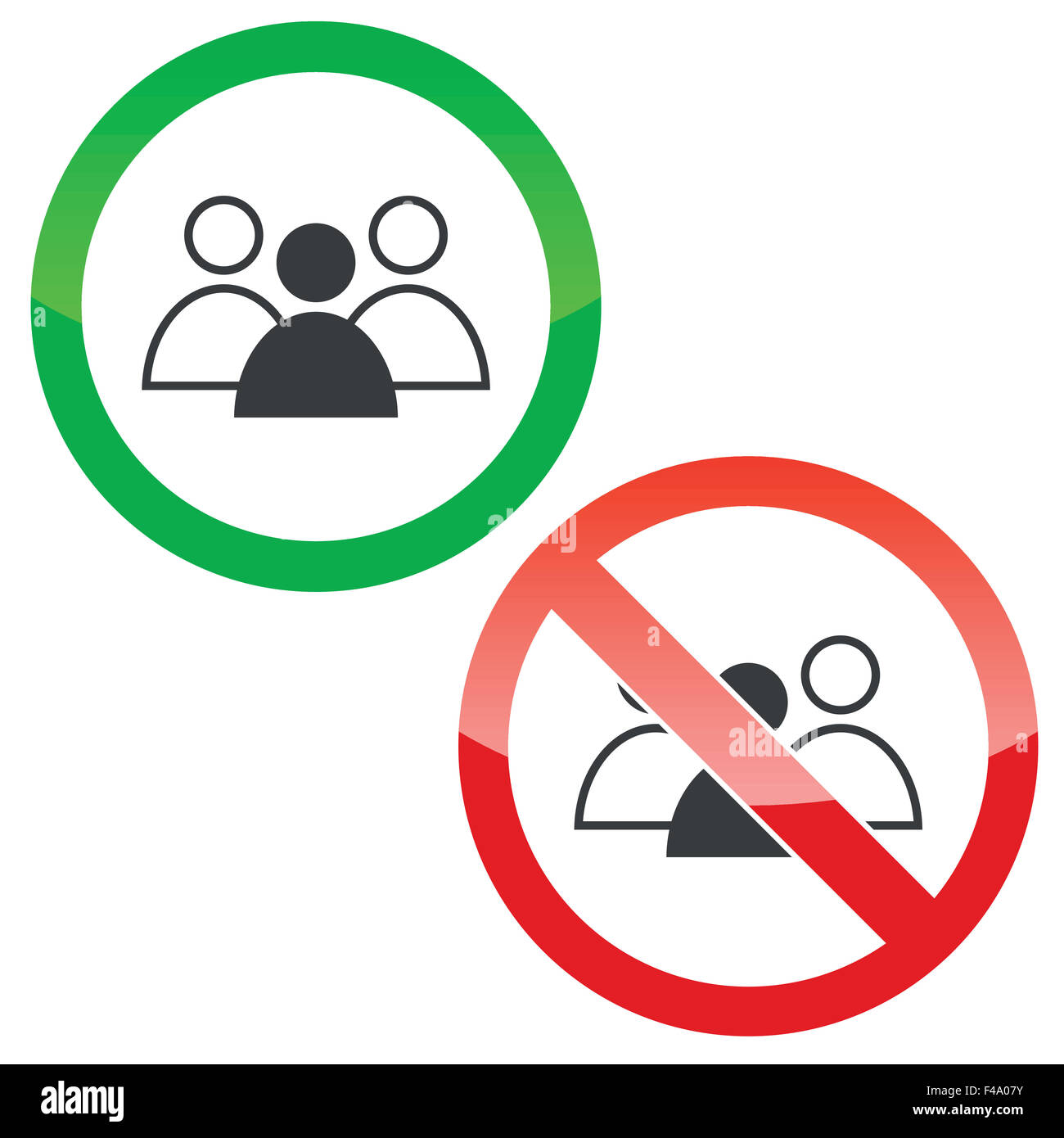 Group leader permission signs set Stock Photo - Alamy