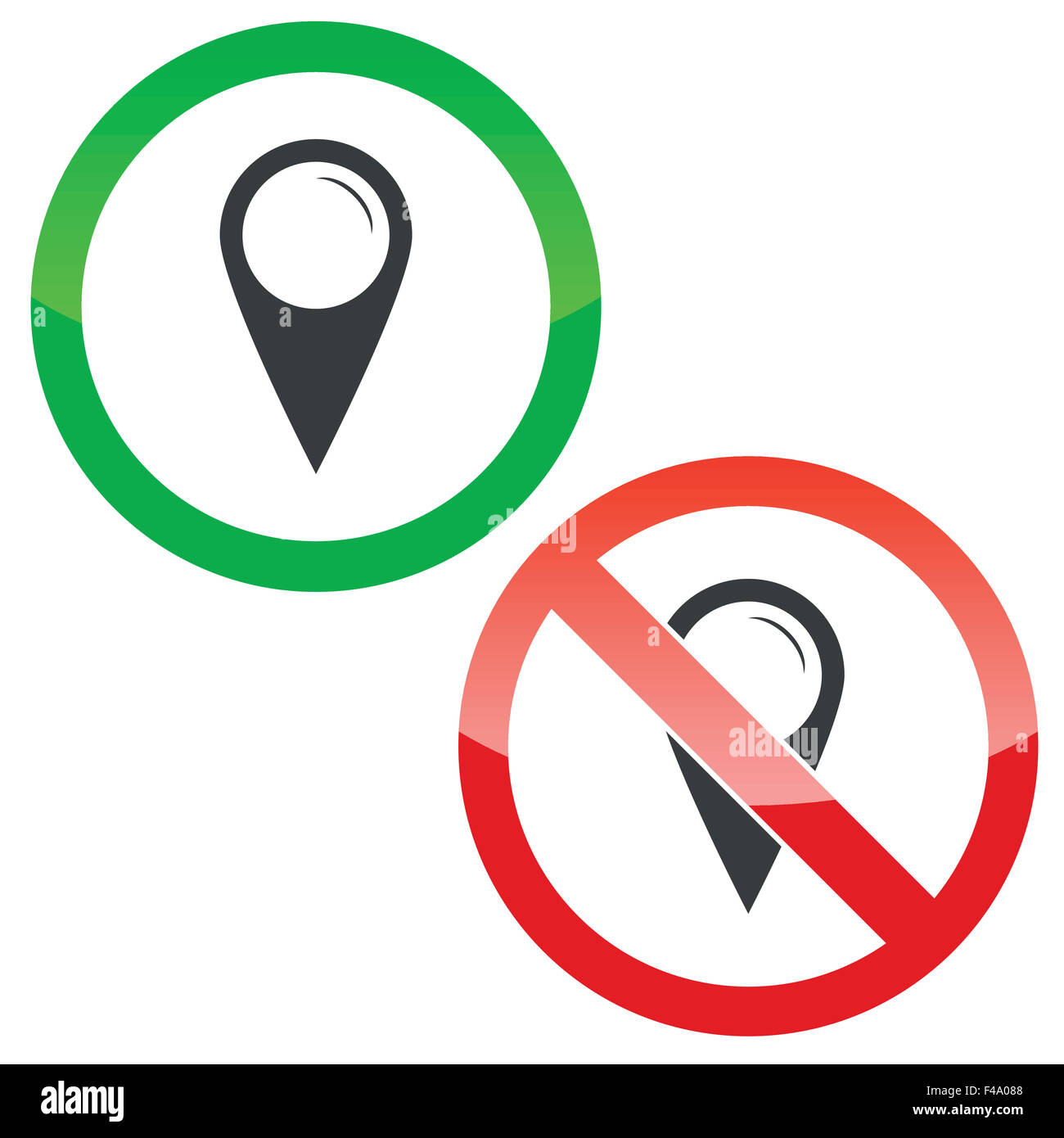 Map marker permission signs set Stock Photo - Alamy