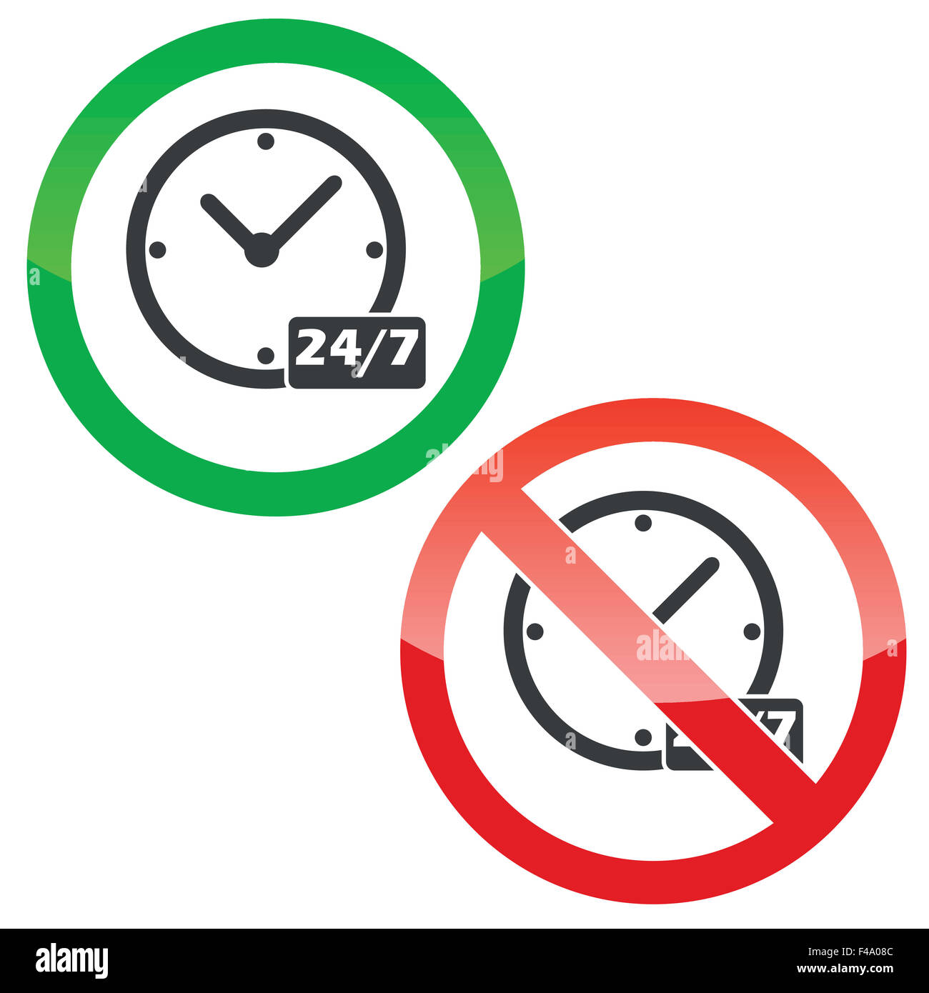 Overnight daily permission signs set Stock Photo - Alamy