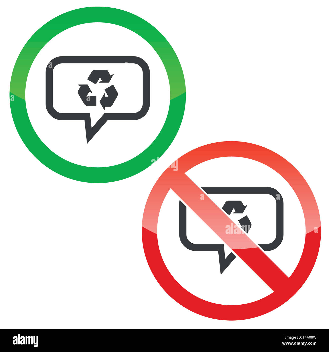 Recycle message permission signs Stock Photo - Alamy