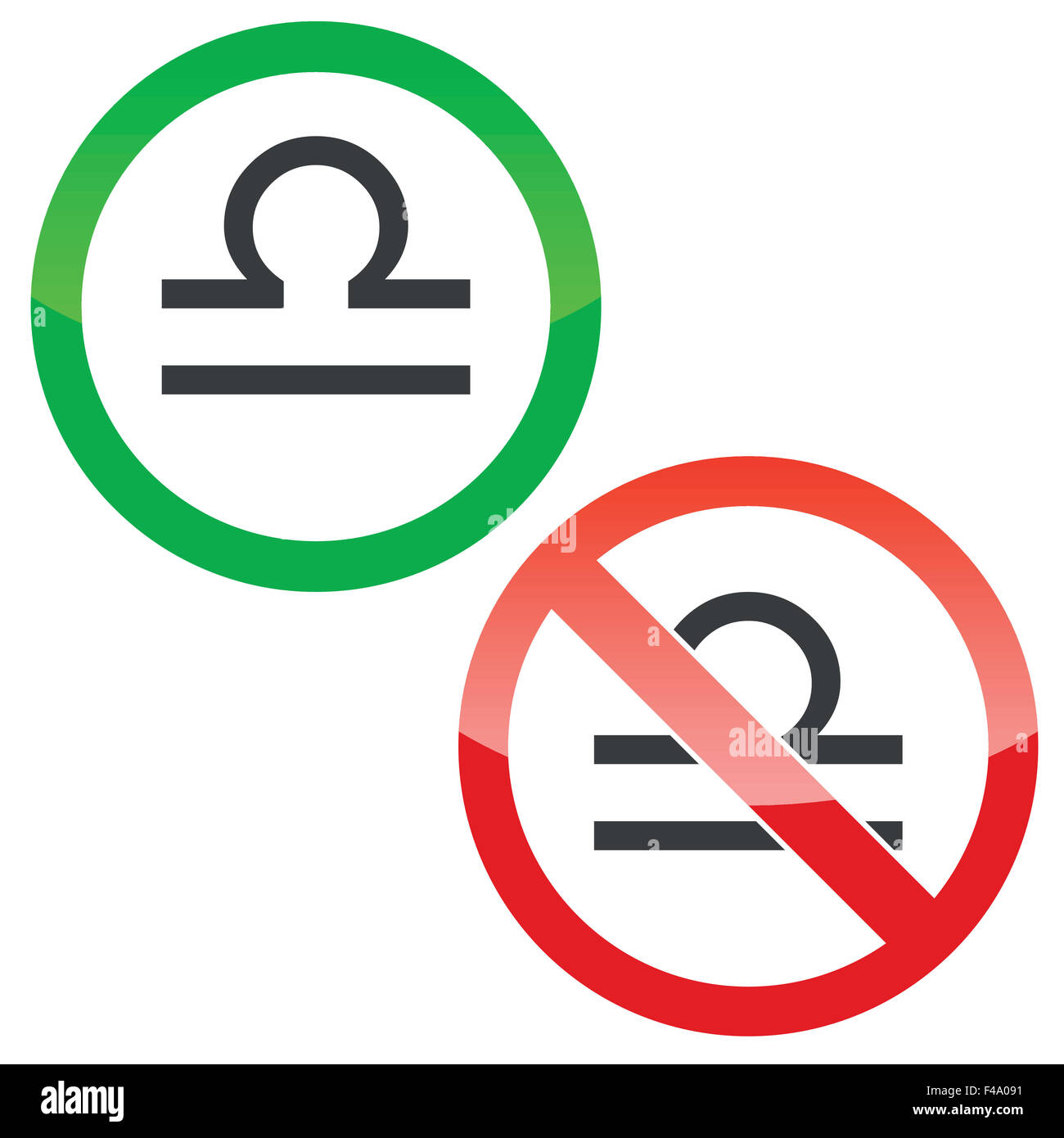 Libra permission signs set Stock Photo - Alamy