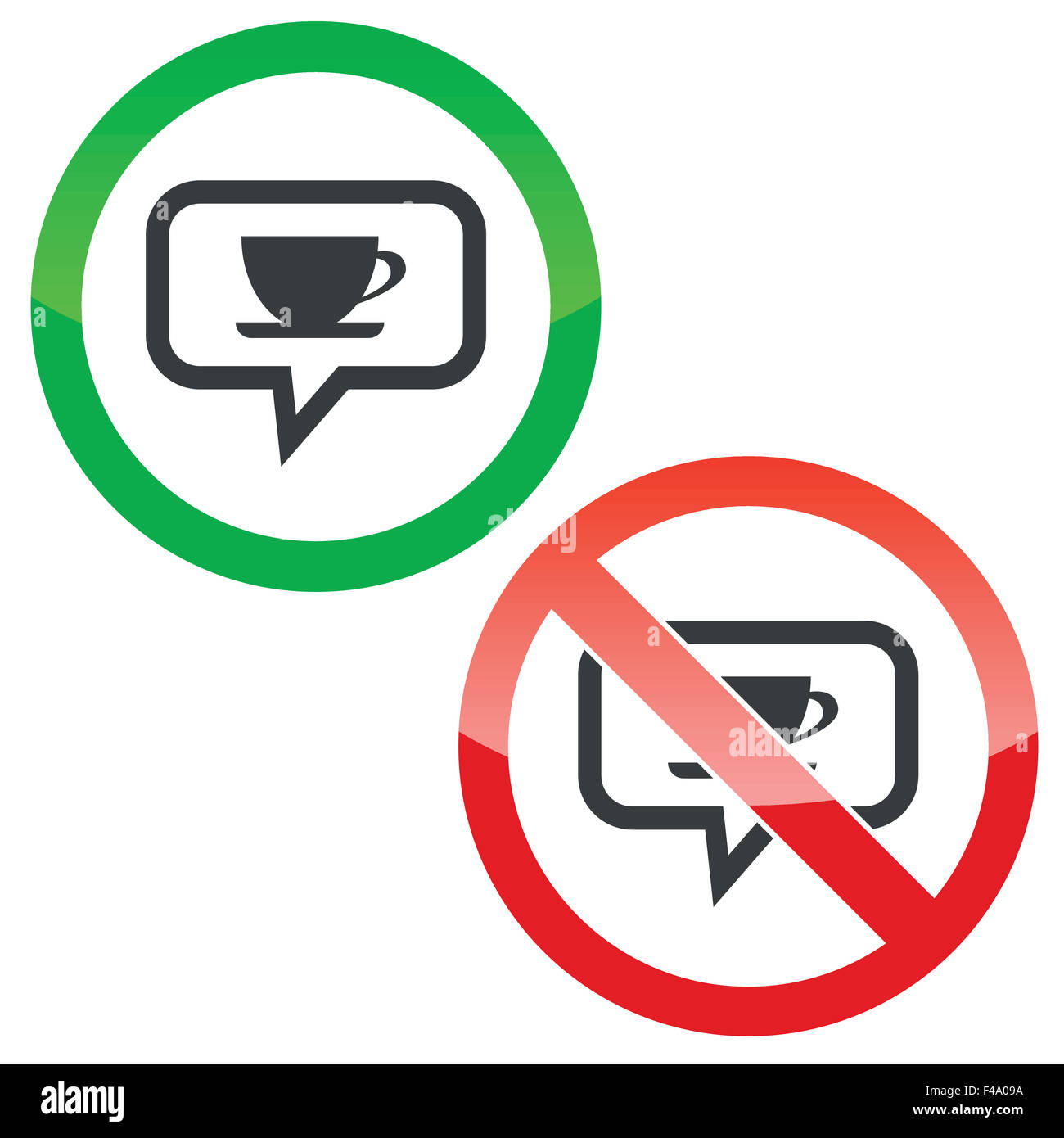 Cup message permission signs Stock Photo - Alamy