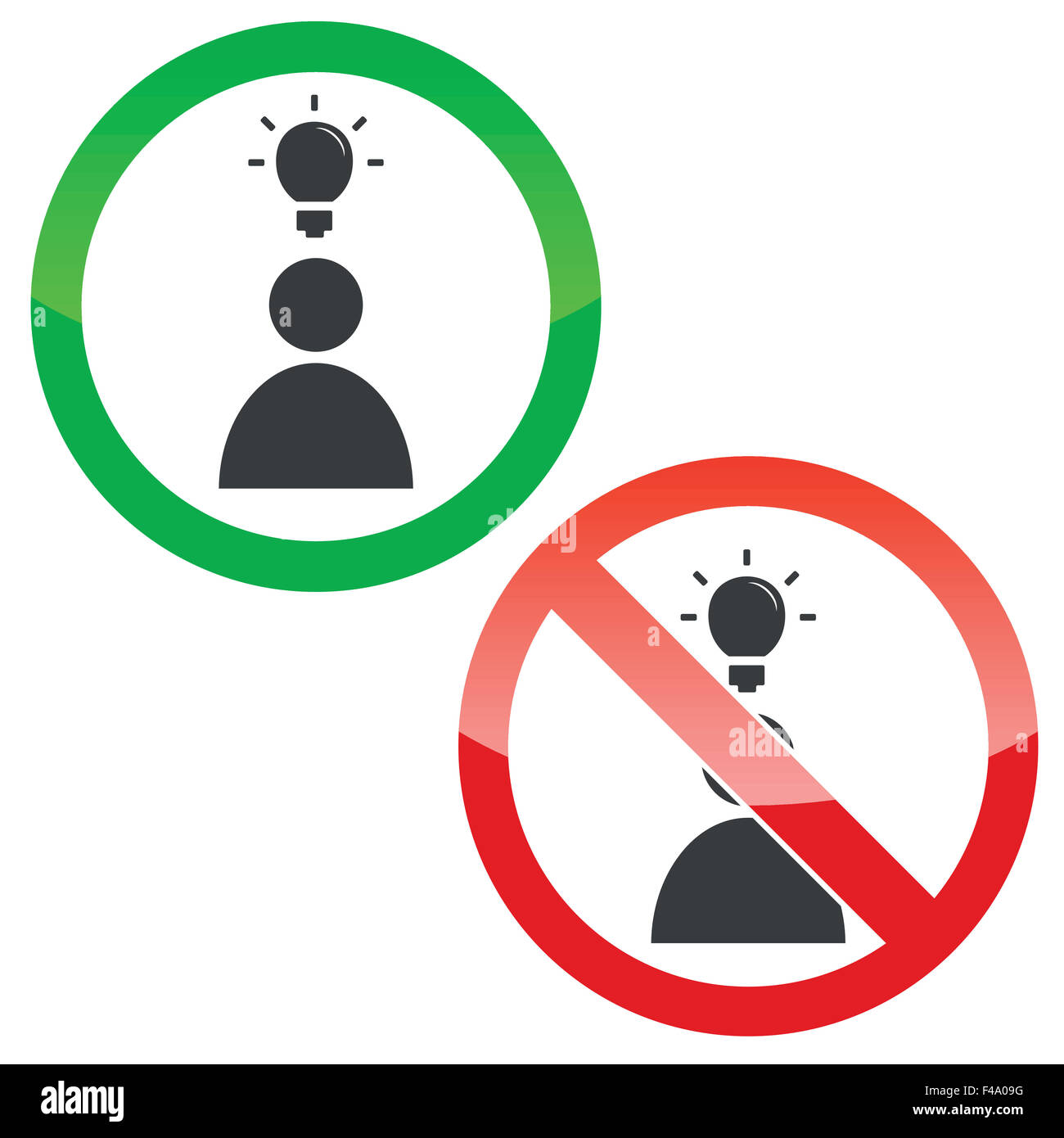 Idea permission signs set 1 Stock Photo - Alamy