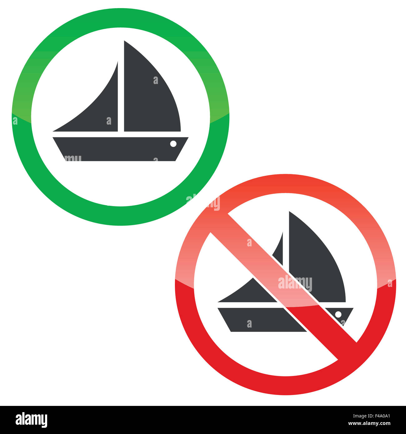 Sailing permission signs set Stock Photo - Alamy