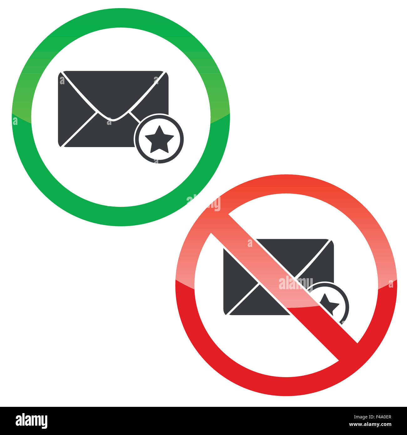 Favorite message permission signs set Stock Photo - Alamy