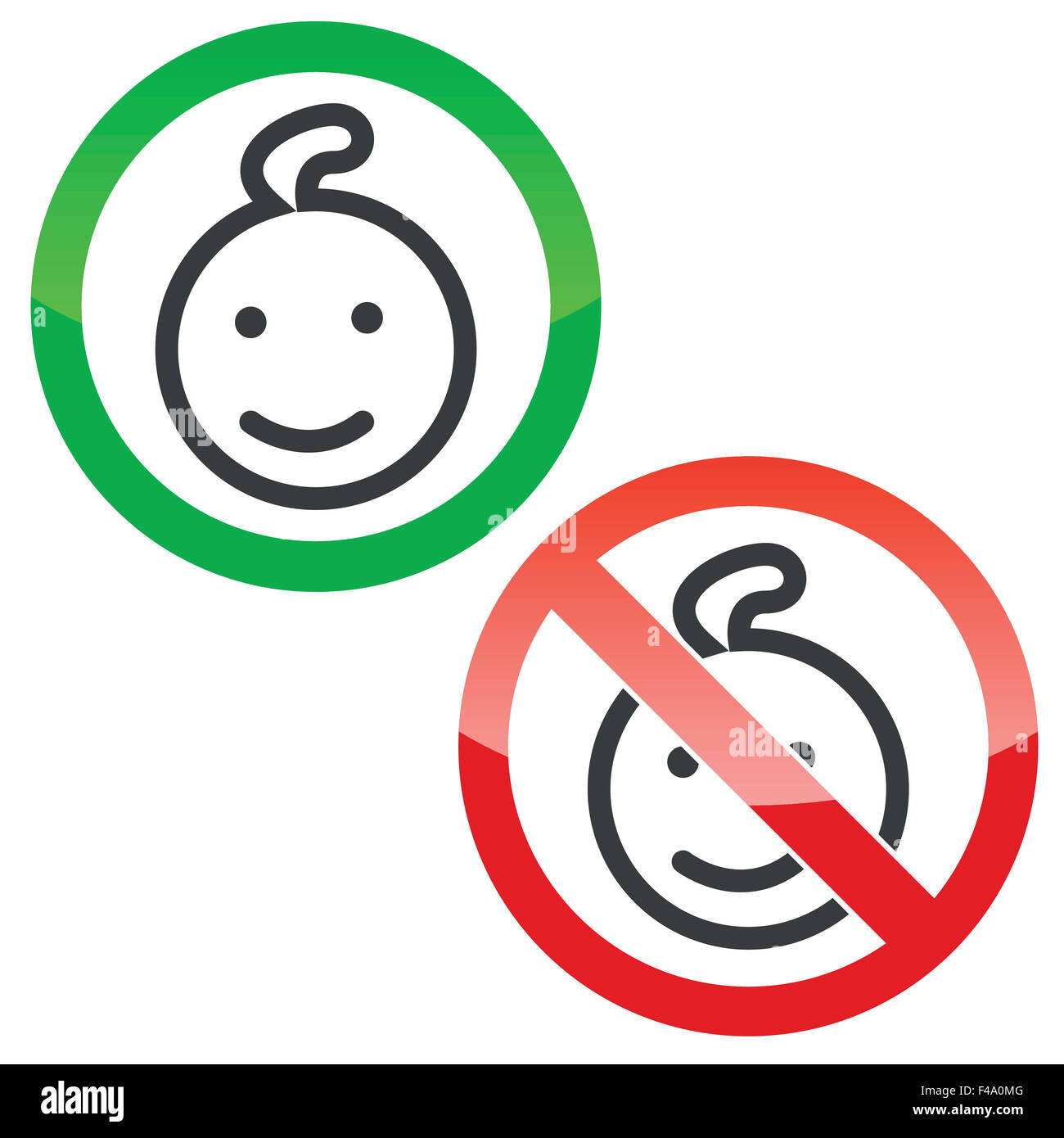 Child permission signs set Stock Photo - Alamy