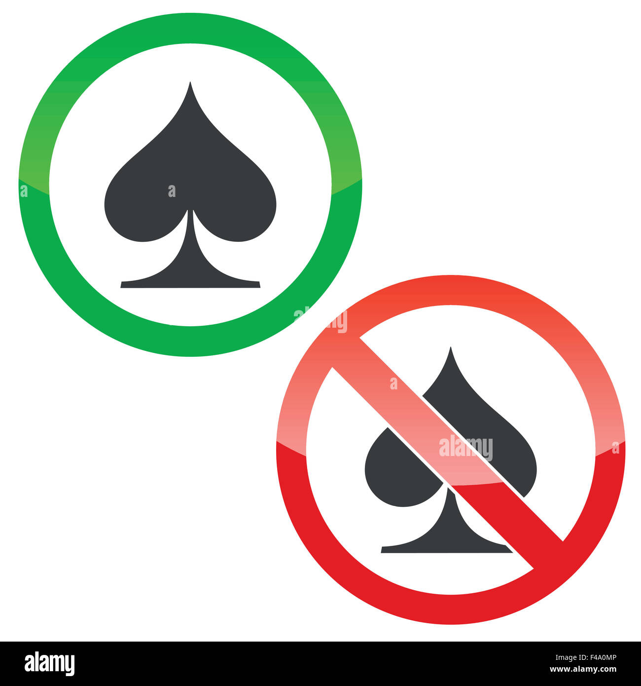 Spades permission signs set Stock Photo - Alamy
