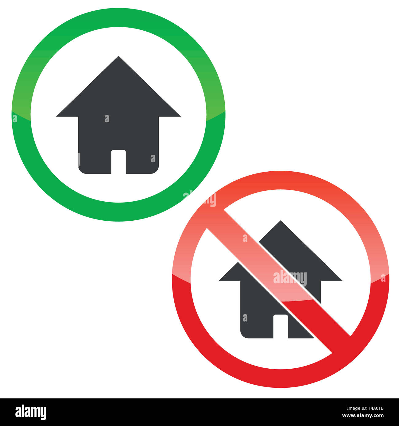 Home permission signs set Stock Photo - Alamy