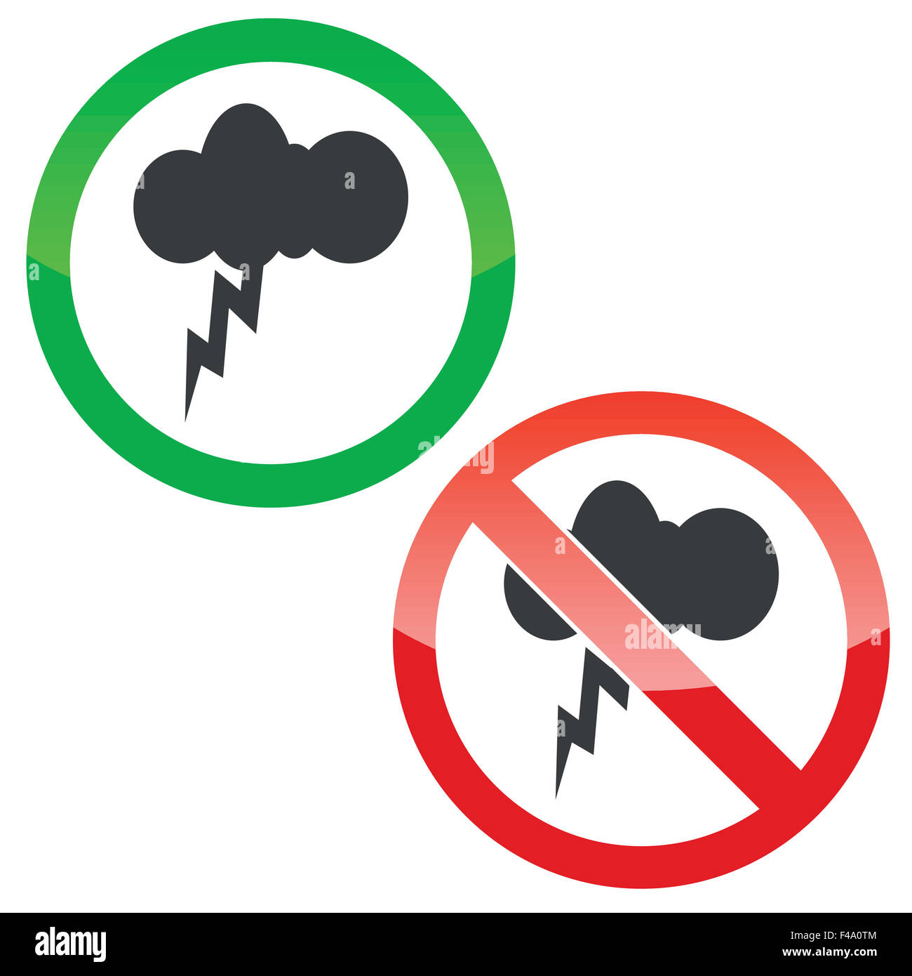 Thunderstorm permission signs set Stock Photo - Alamy