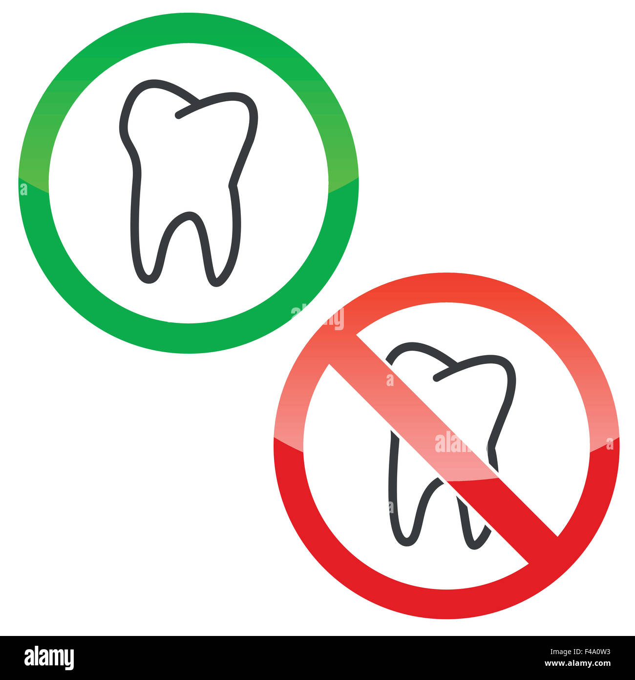 Dentist permission signs set Stock Photo - Alamy