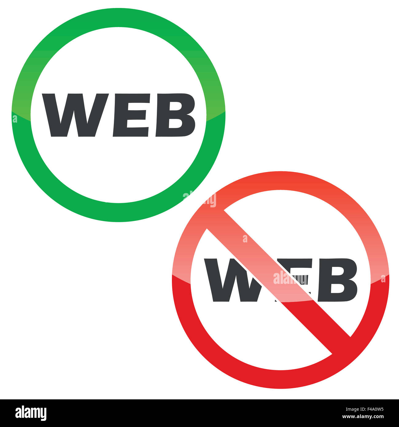 WEB permission signs set Stock Photo - Alamy