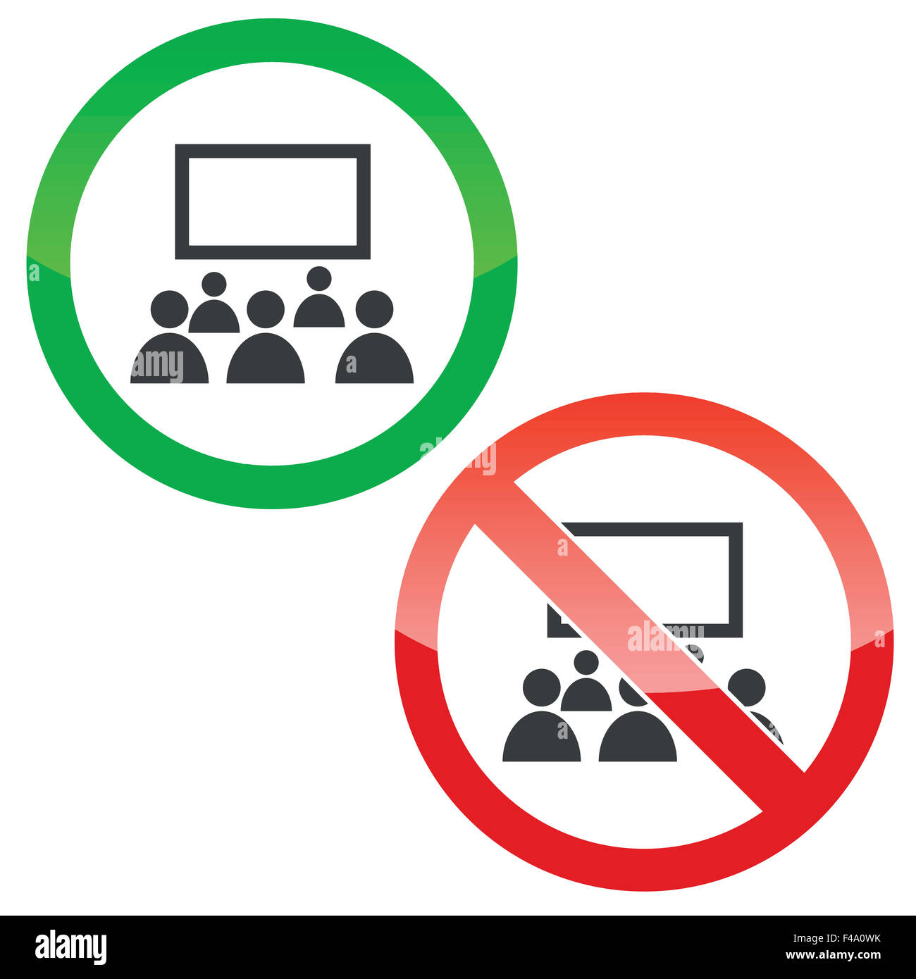 Audience permission signs set Stock Photo - Alamy