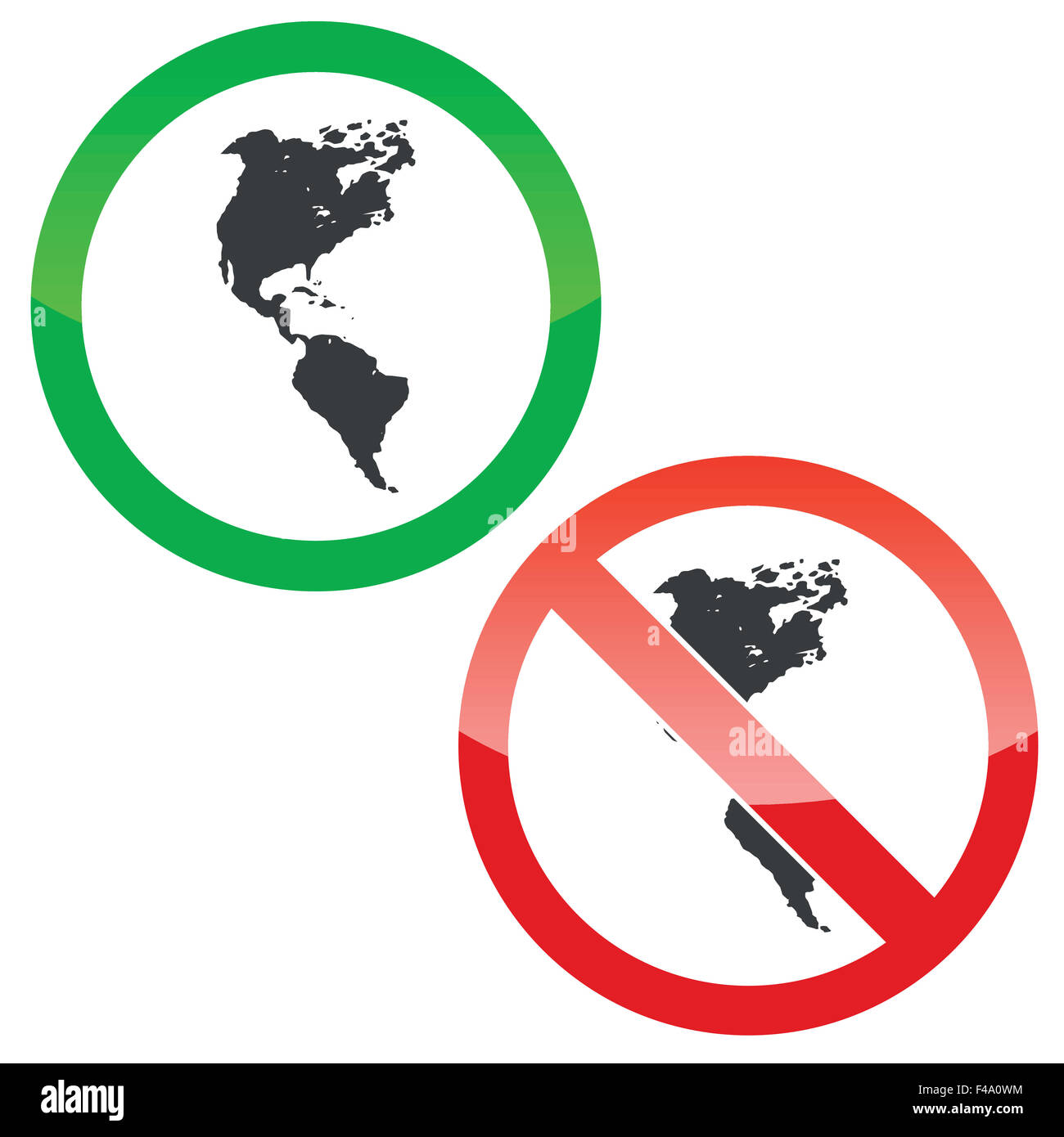 America permission signs set Stock Photo - Alamy