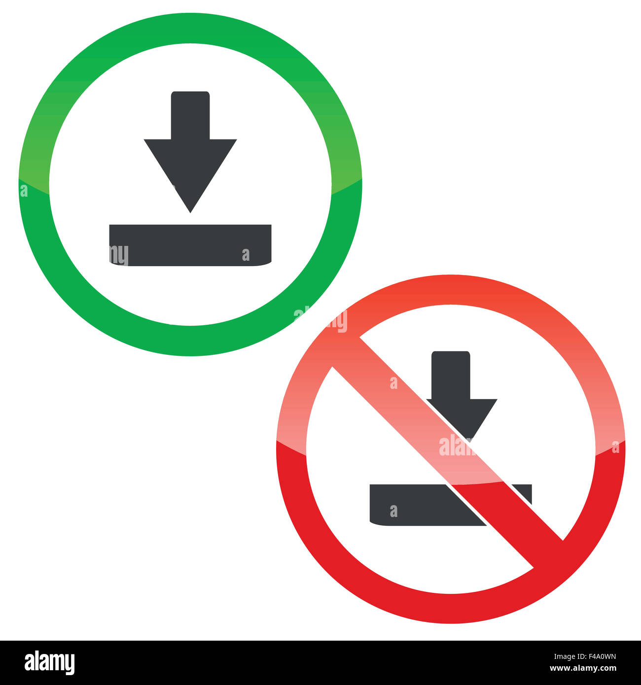 Download permission signs set Stock Photo - Alamy