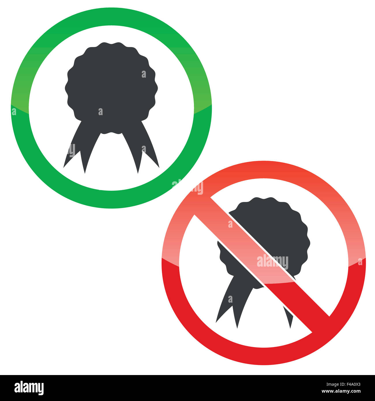 Certificate seal permission signs set Stock Photo - Alamy