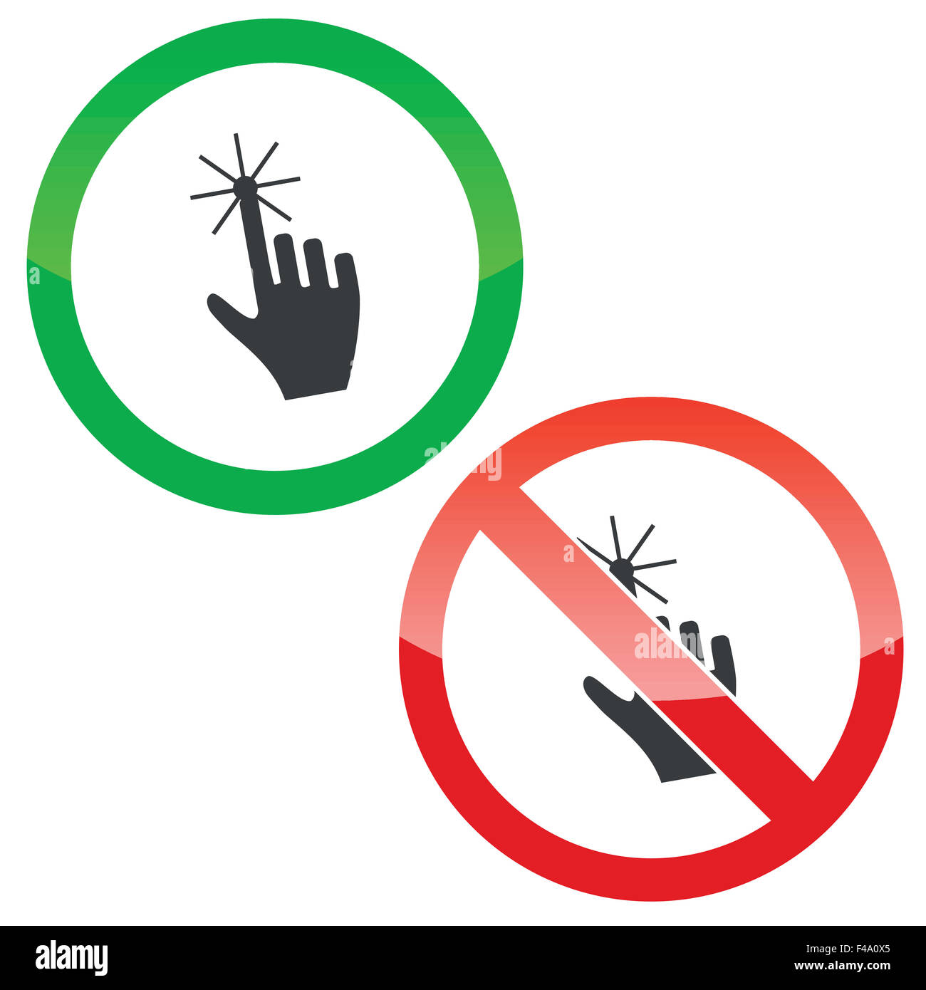 Touch permission signs set Stock Photo - Alamy