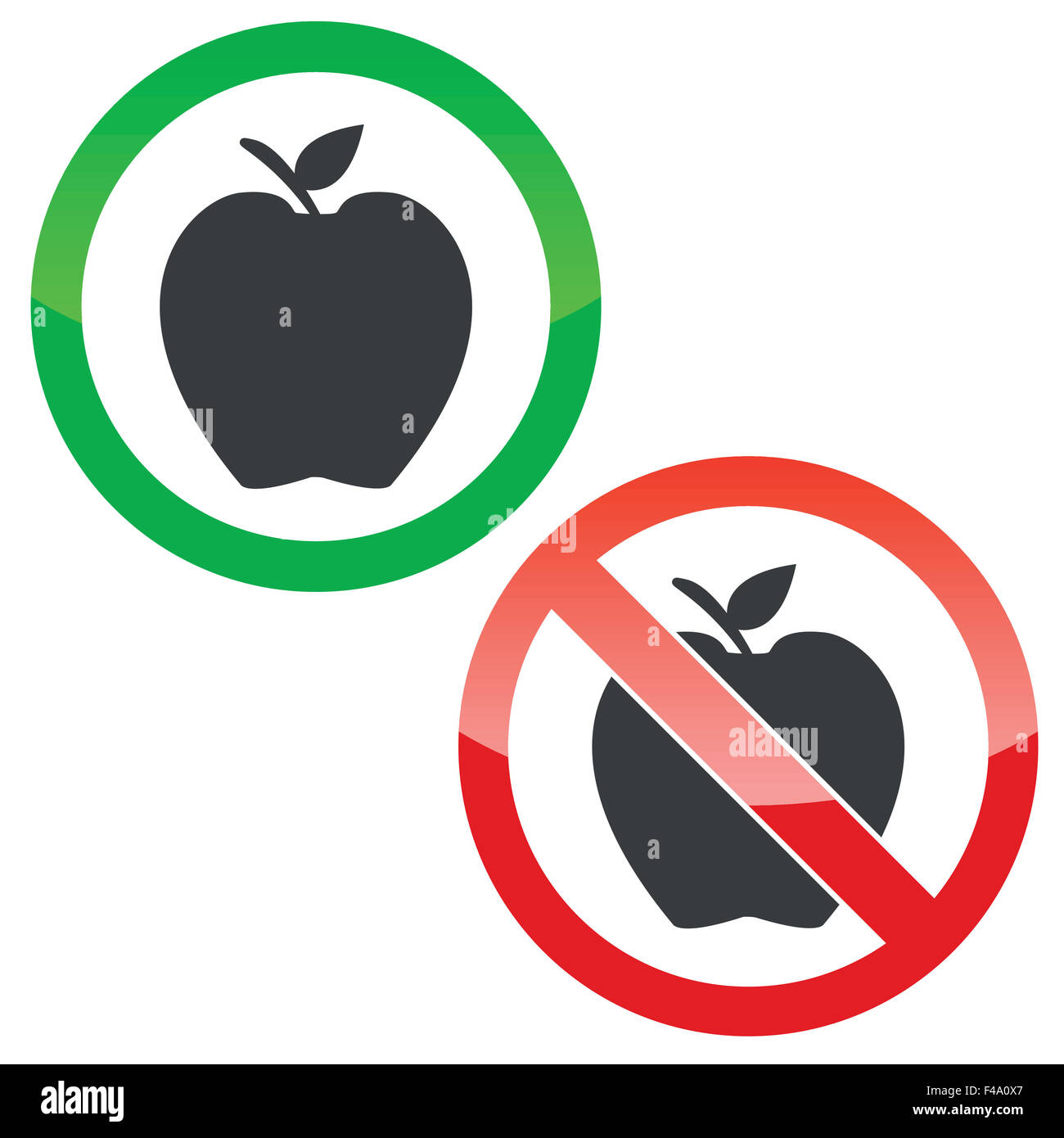 Apple permission signs set Stock Photo - Alamy
