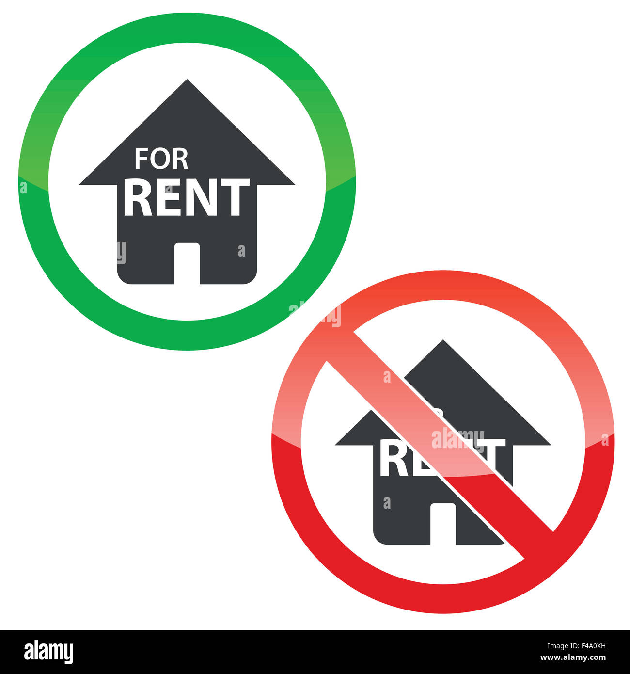 Rental permission signs set Stock Photo - Alamy