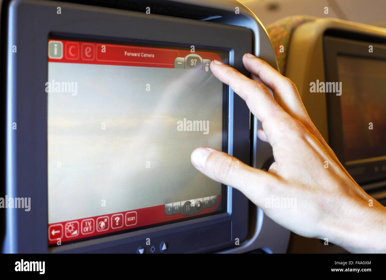 Airline screen monitor hi-res stock photography and images - Alamy
