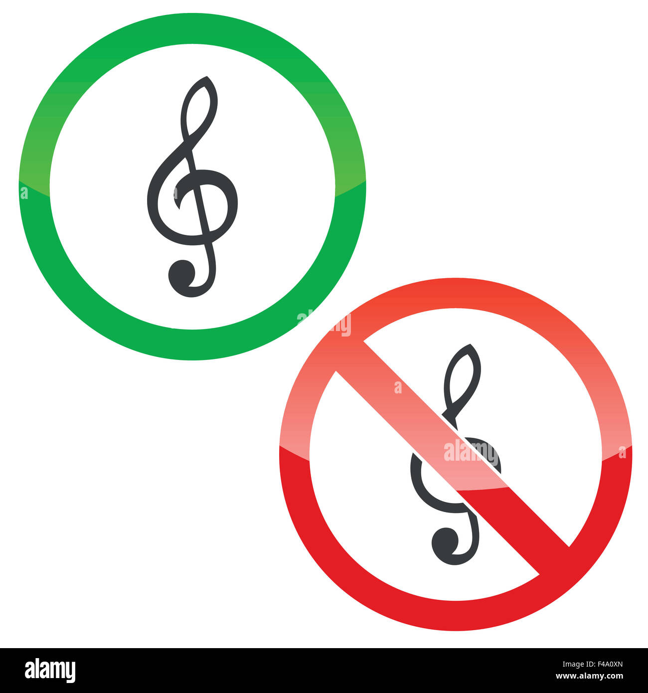 Music permission signs set Stock Photo - Alamy