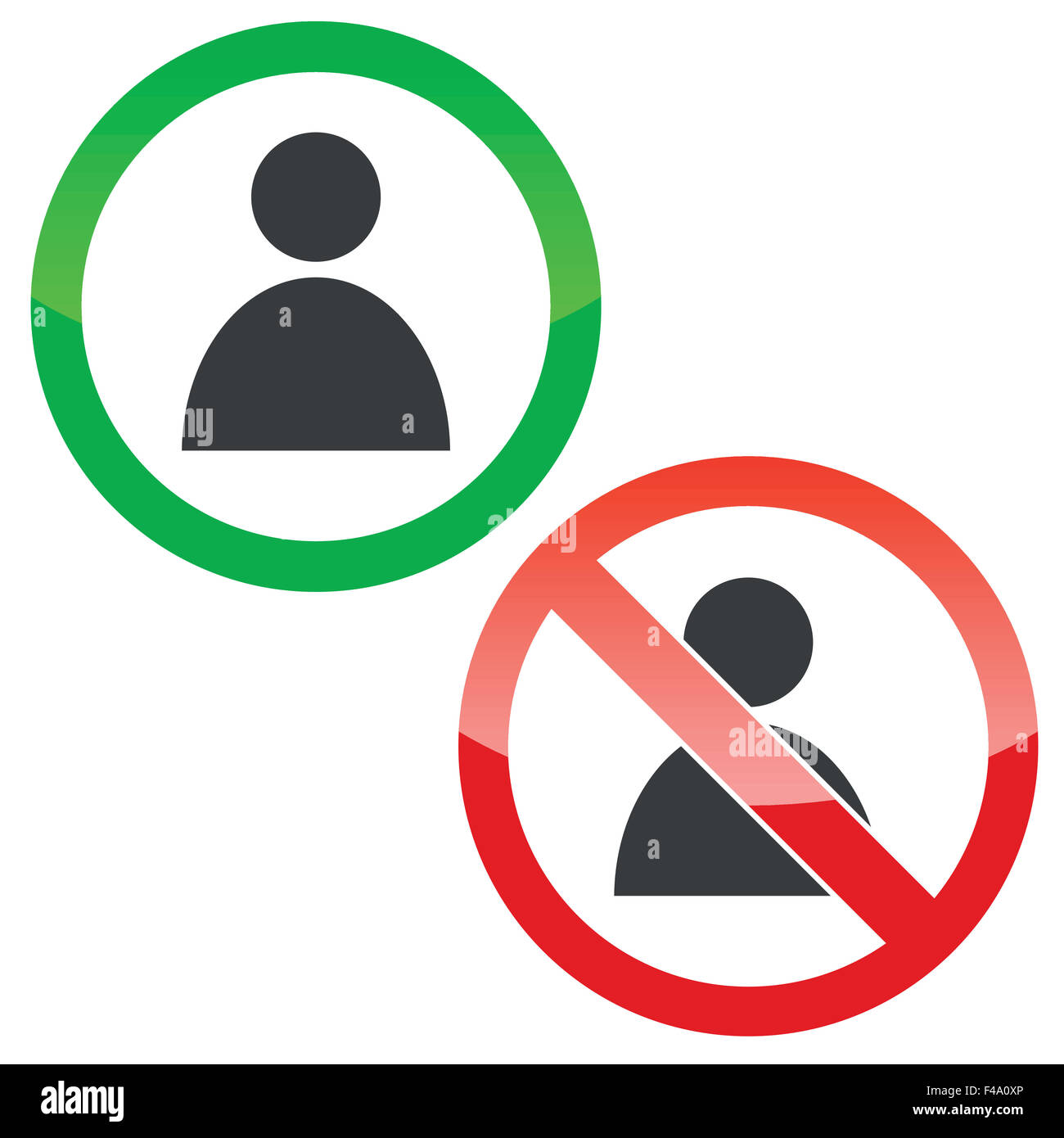 User permission signs set Stock Photo - Alamy