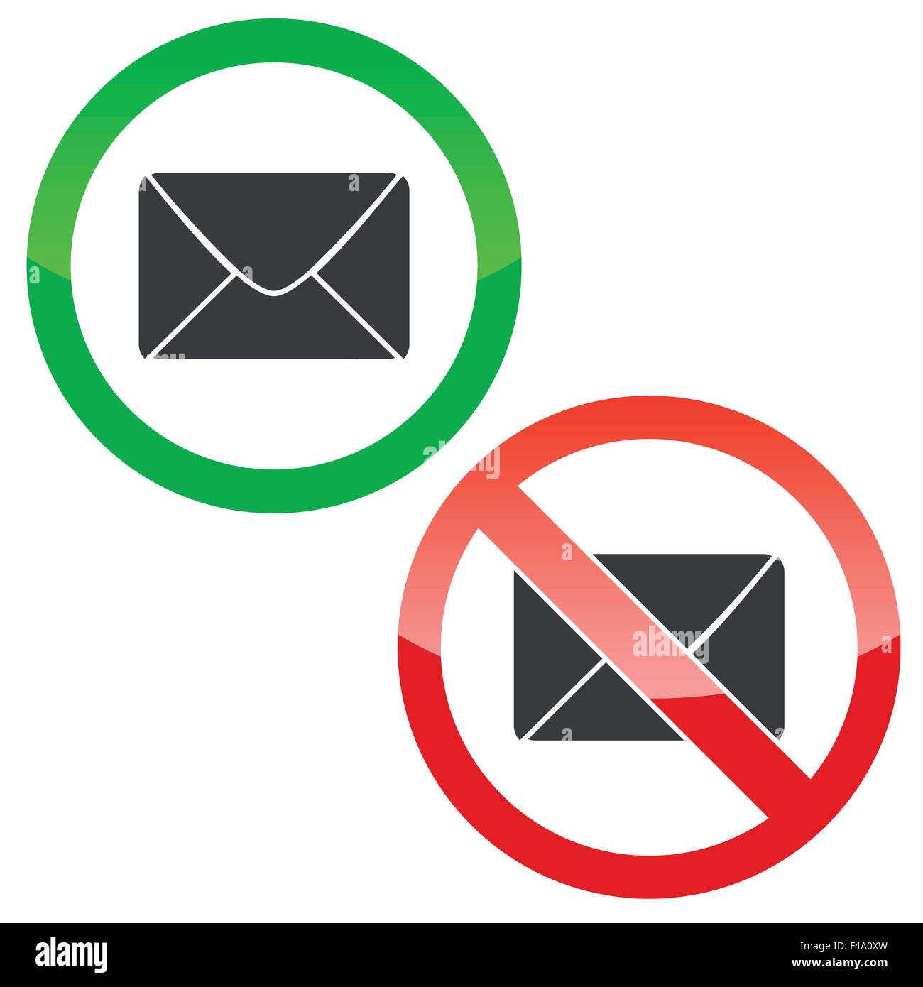 Letter permission signs set Stock Photo - Alamy