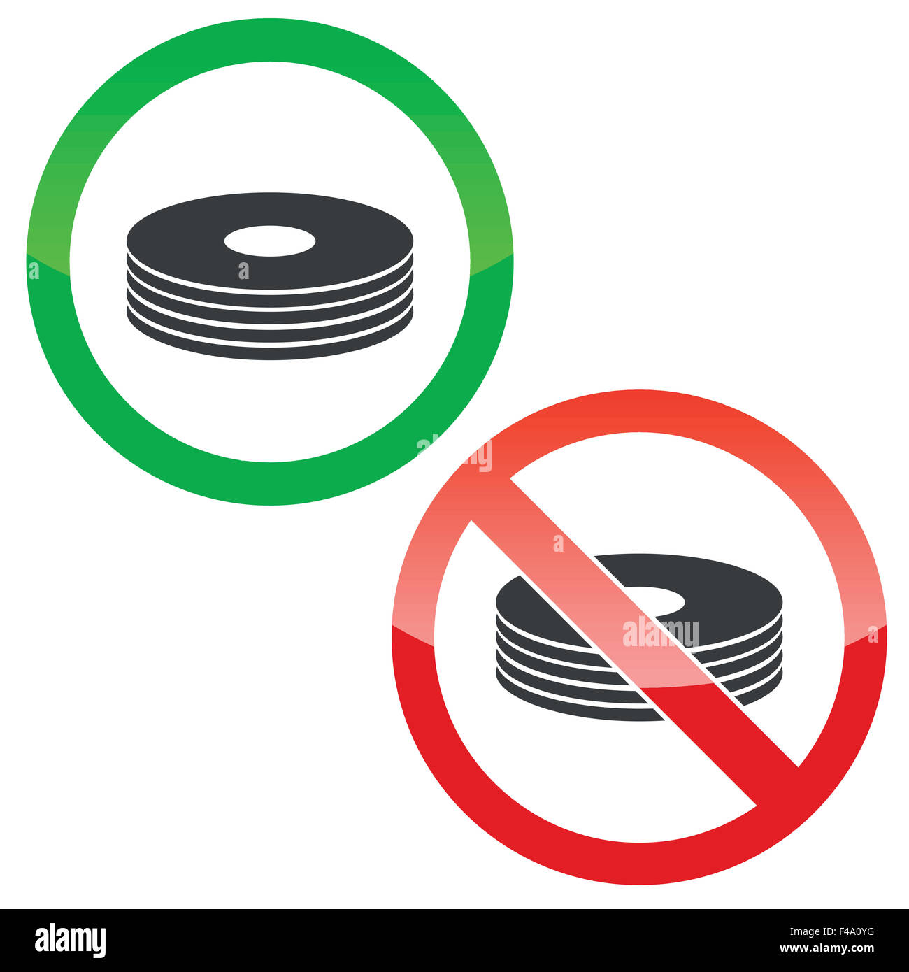 Disc permission signs set Stock Photo - Alamy