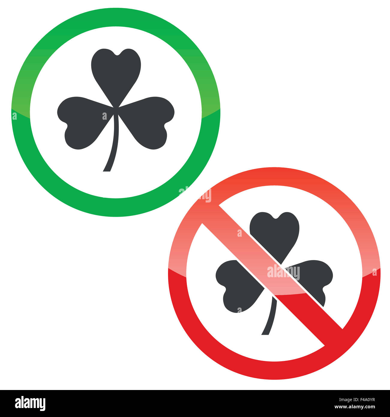 Luck permission signs set Stock Photo - Alamy