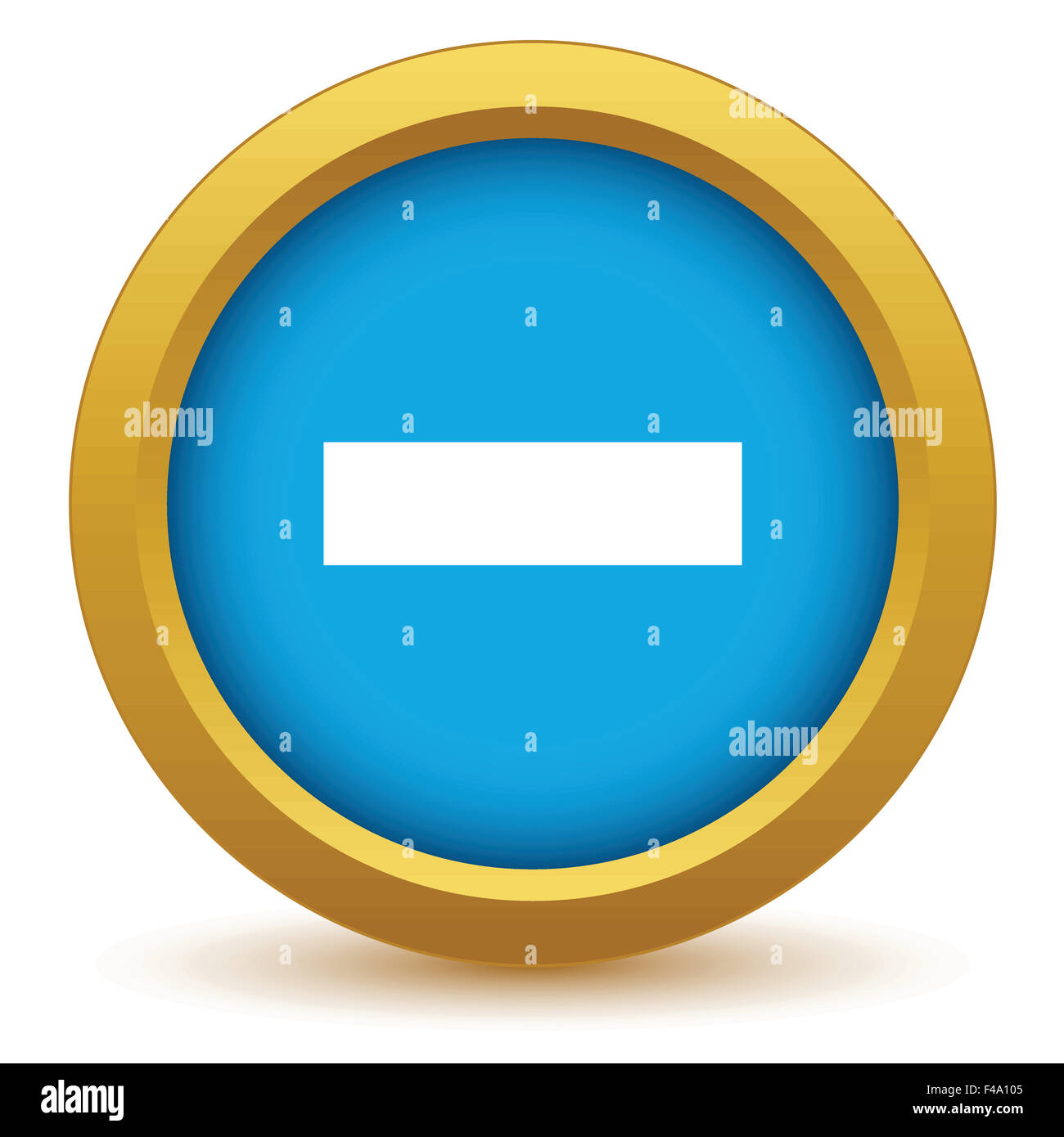 Gold minus icon Stock Photo - Alamy