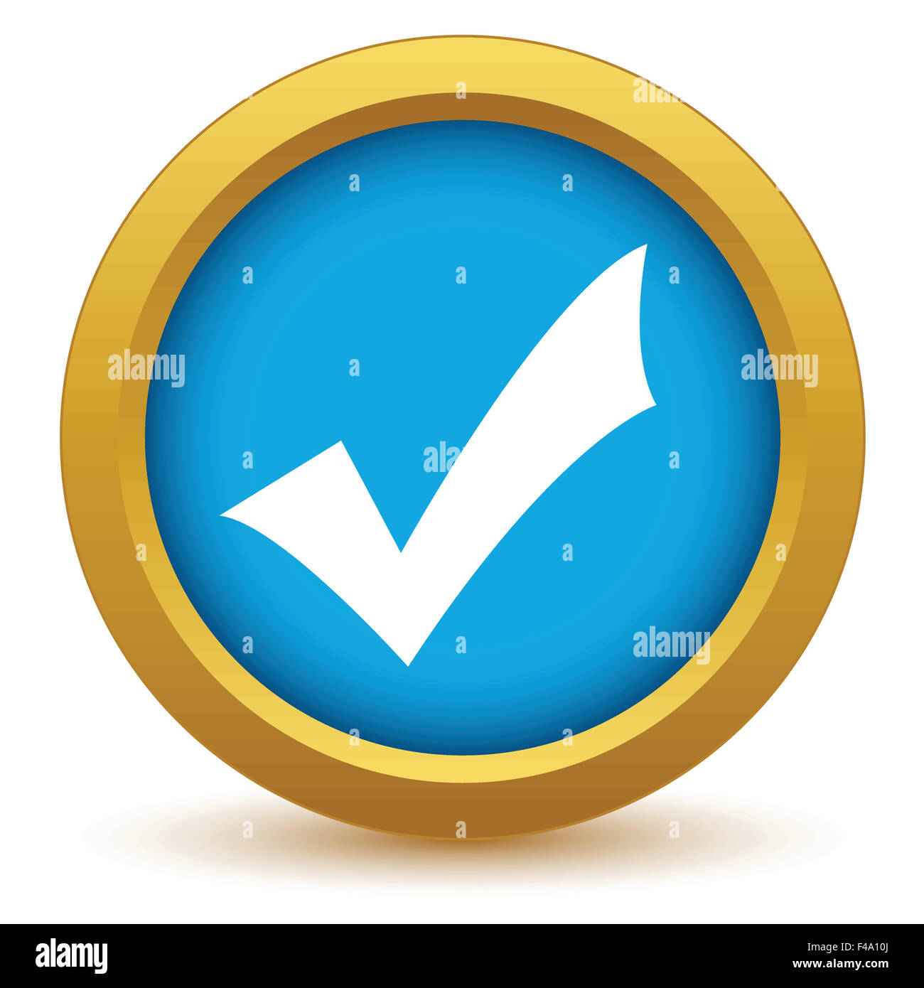 Gold yes icon Stock Photo - Alamy