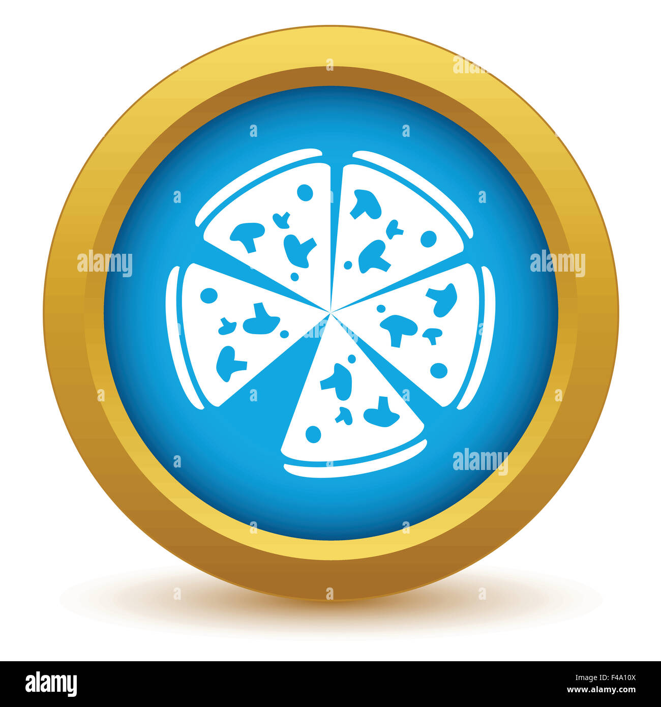Gold pizza icon Stock Photo - Alamy