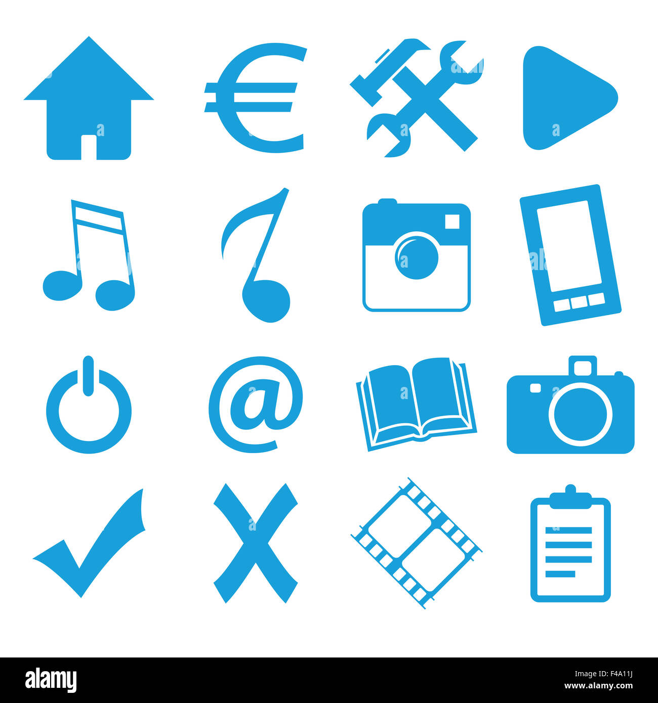 Webdesign blue icons set Stock Photo - Alamy