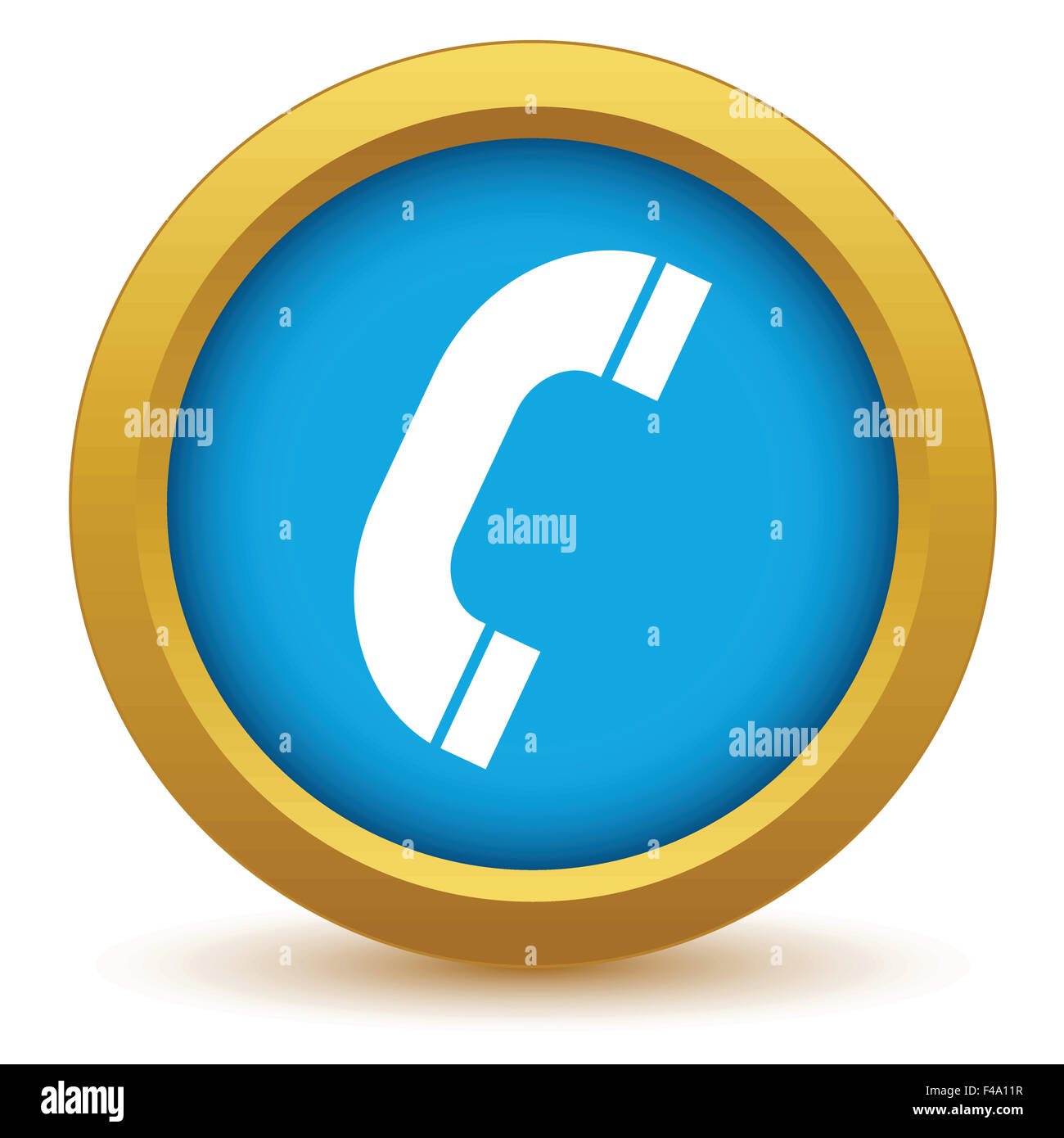 Gold phone icon Stock Photo - Alamy