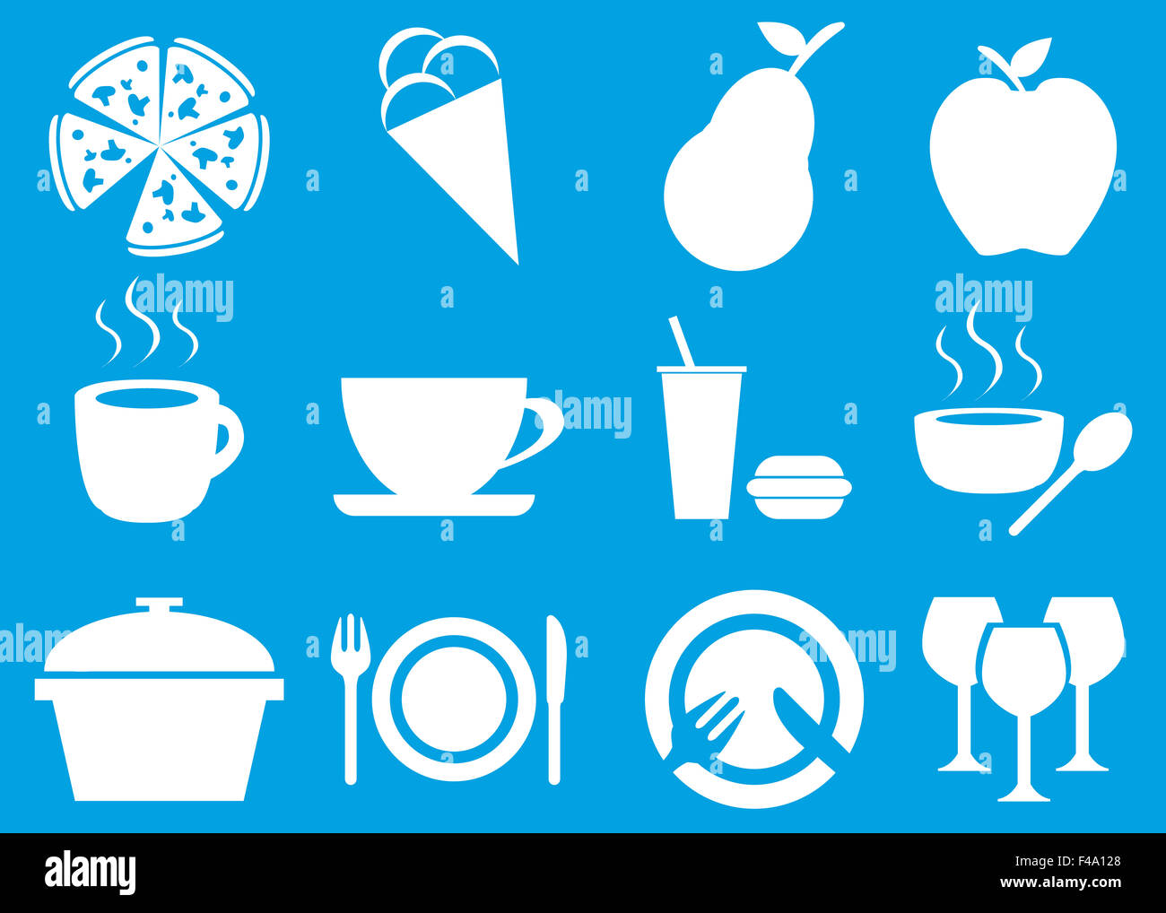 Food icons set hi-res stock photography and images - Alamy