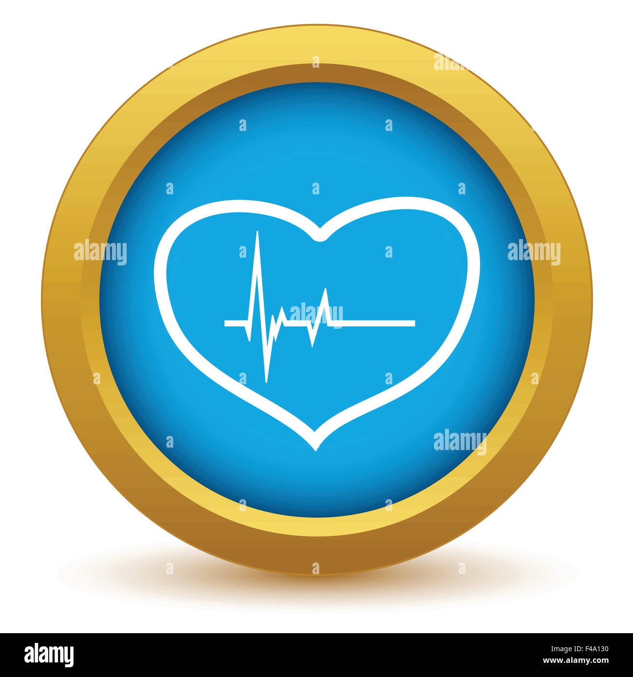 Gold heart beating icon Stock Photo - Alamy