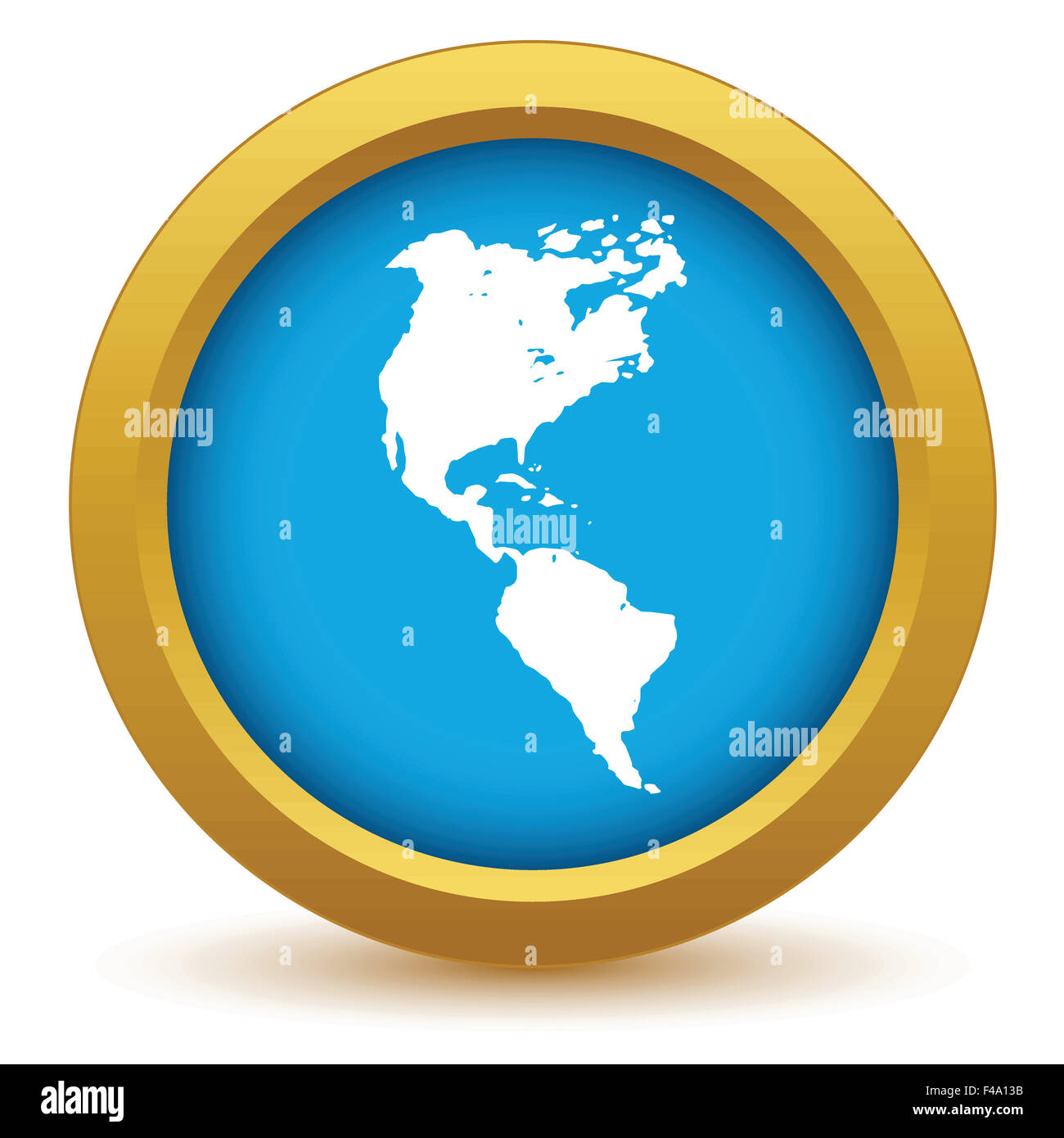 Gold continent America icon Stock Photo - Alamy
