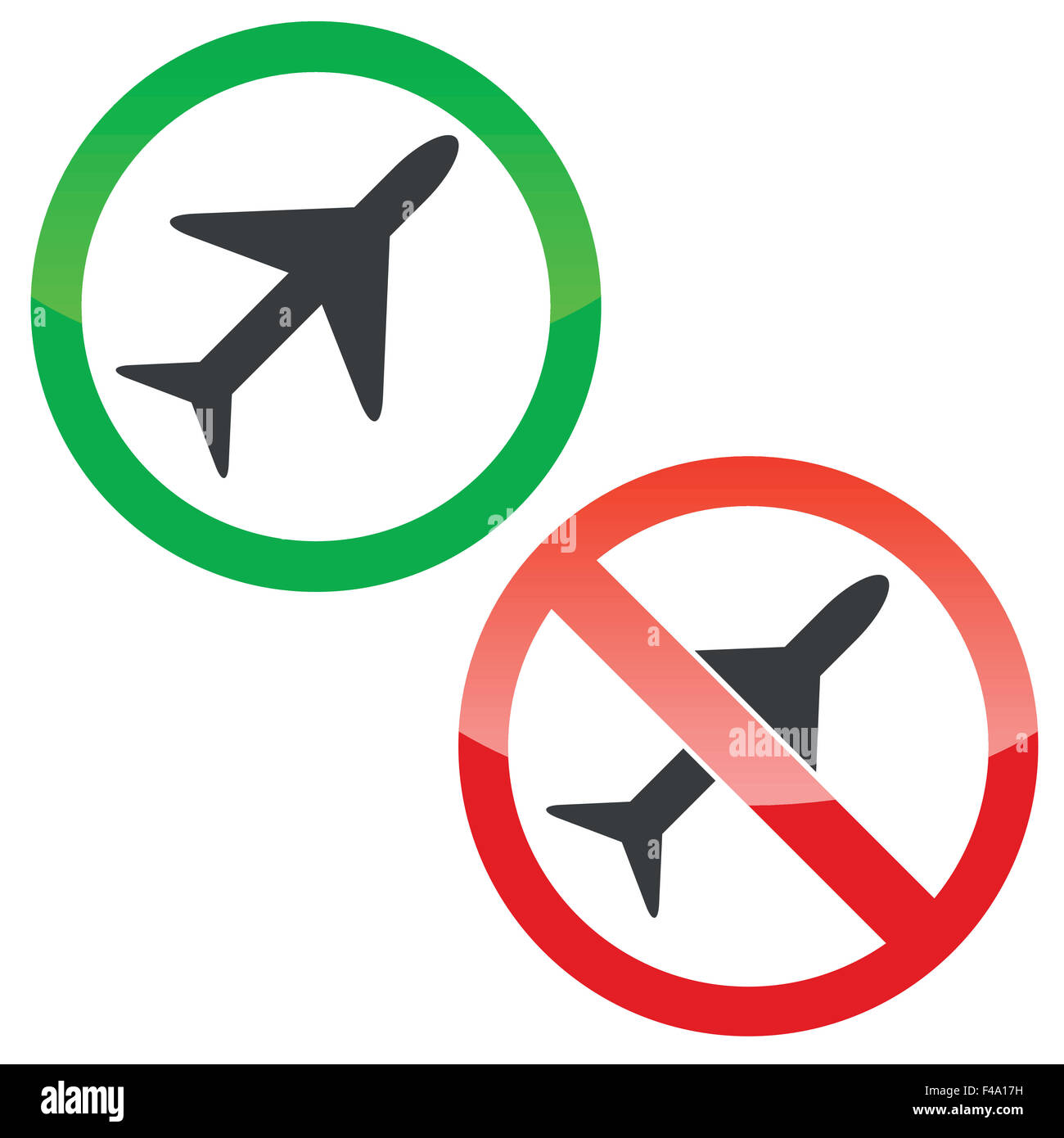 Plane permission signs set Stock Photo - Alamy