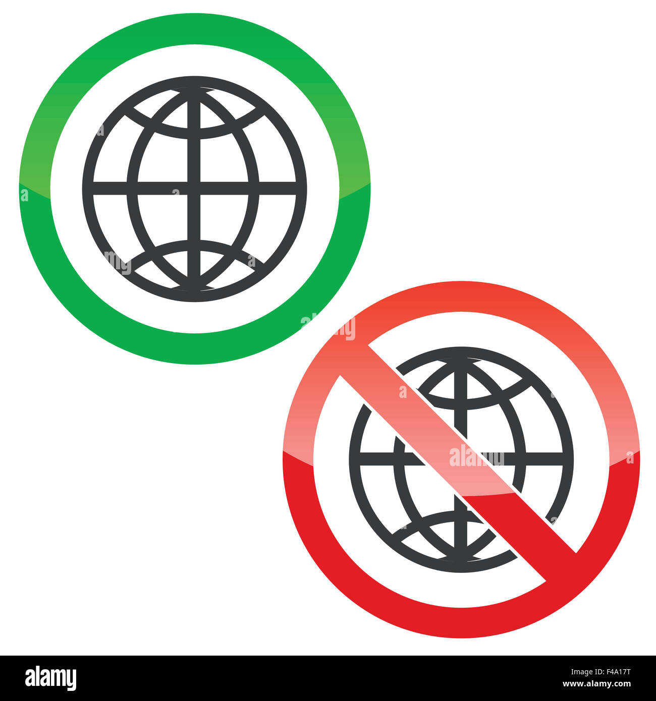 Global permission signs set Stock Photo - Alamy