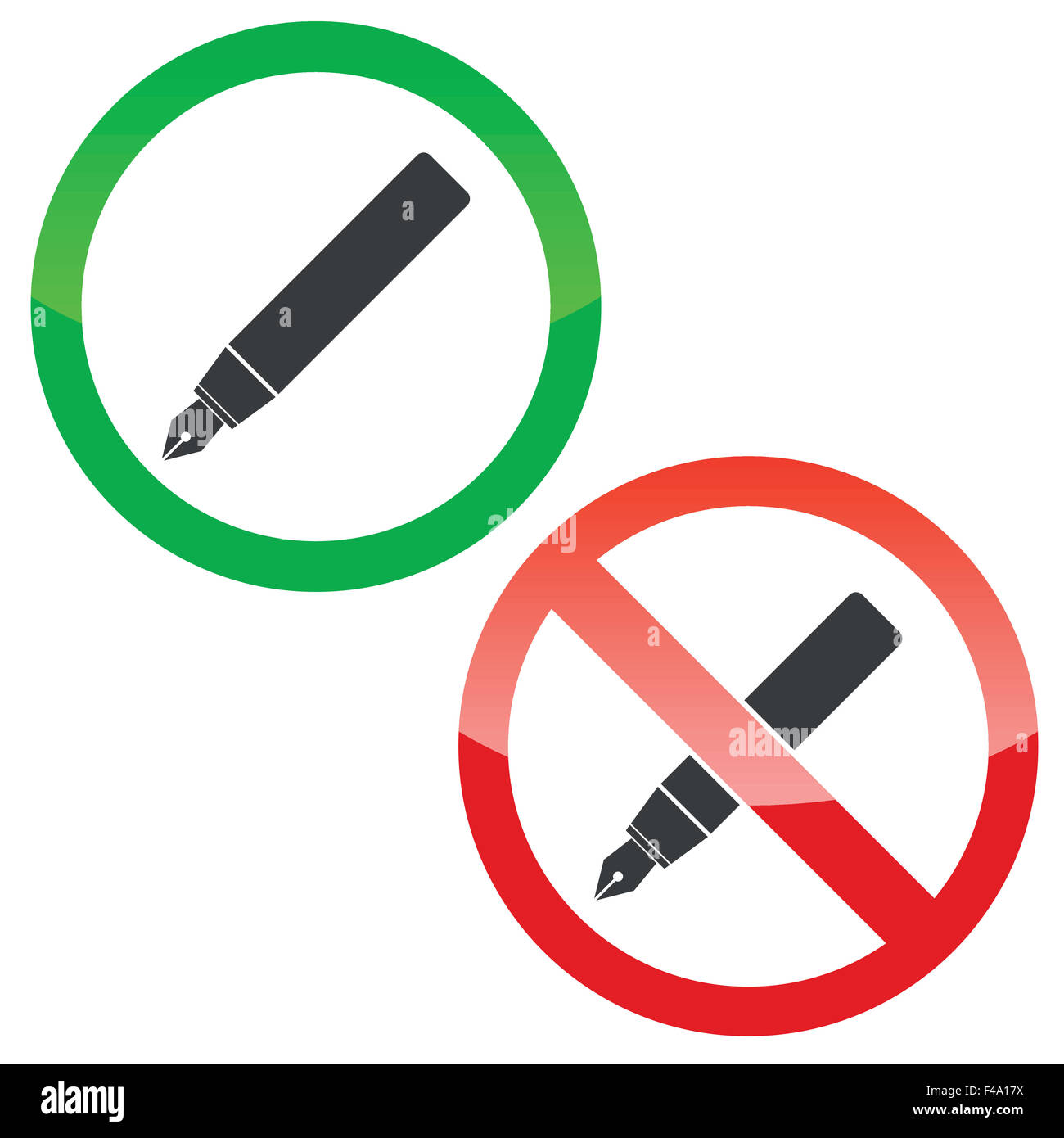 Write permission signs set Stock Photo - Alamy