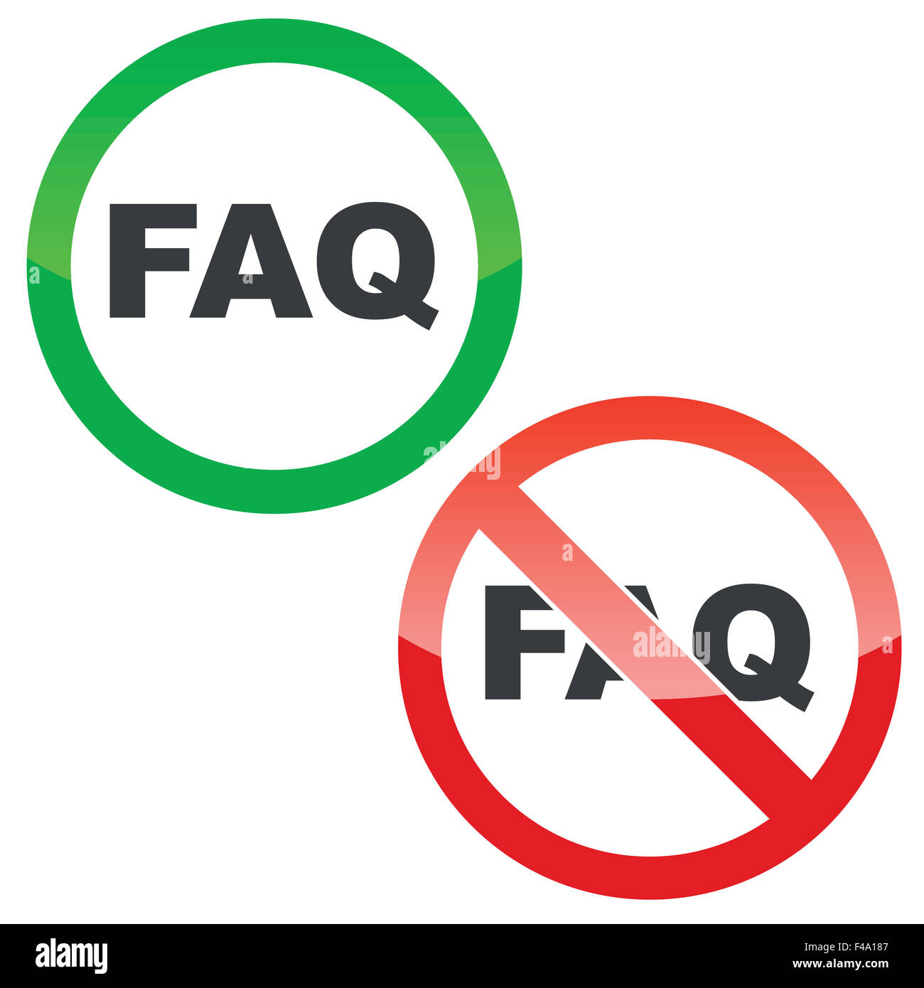 FAQ permission signs set Stock Photo - Alamy