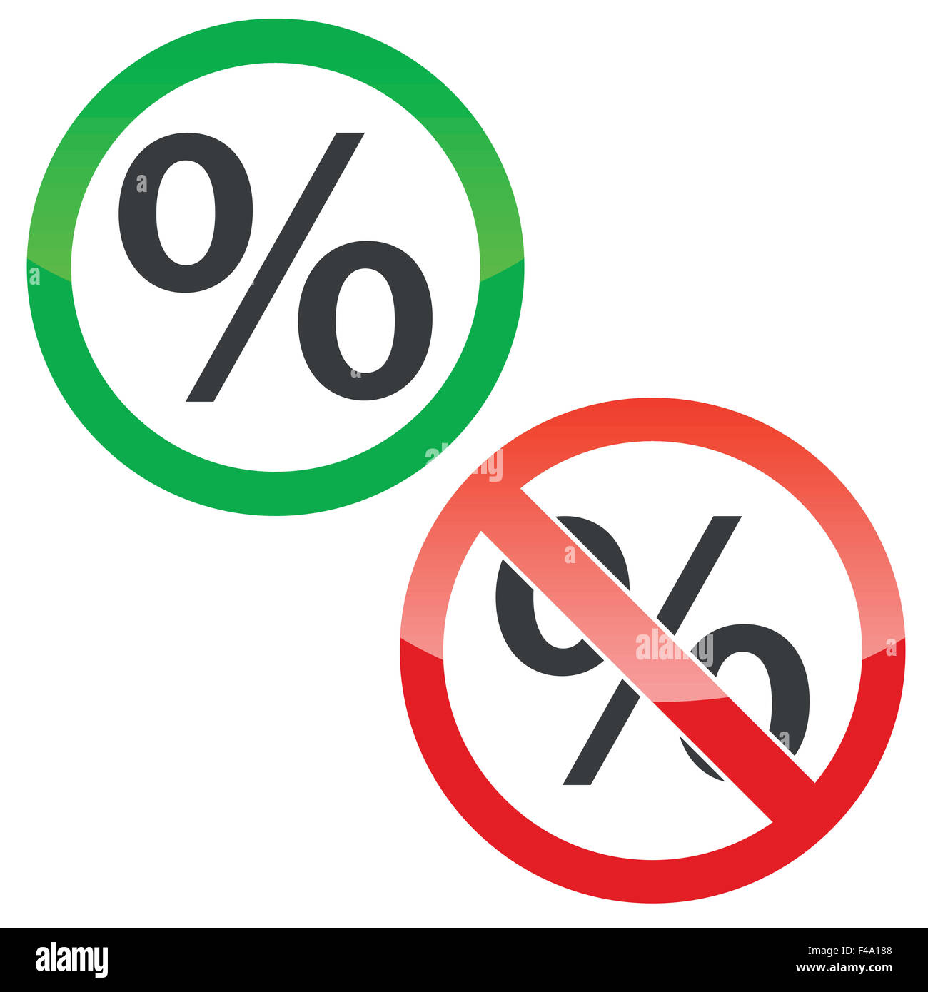 Percent permission signs set Stock Photo - Alamy