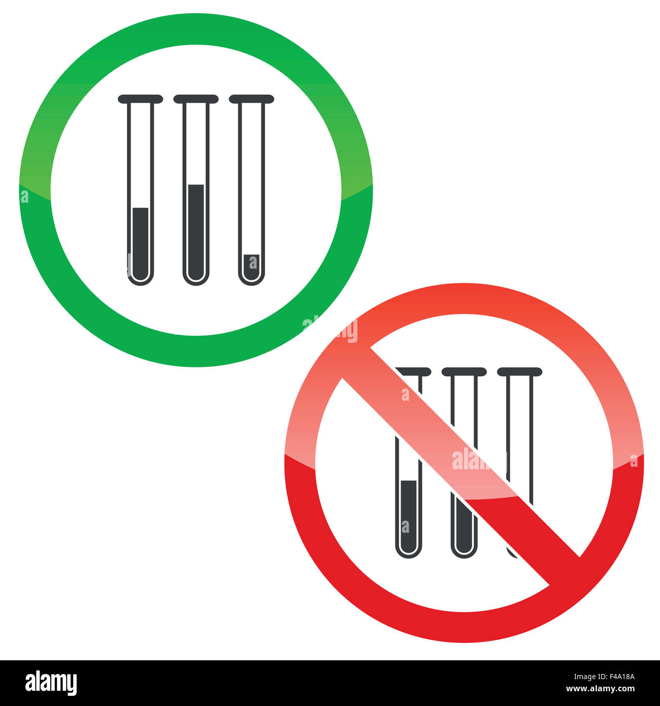 Test-tubes permission signs set Stock Photo - Alamy