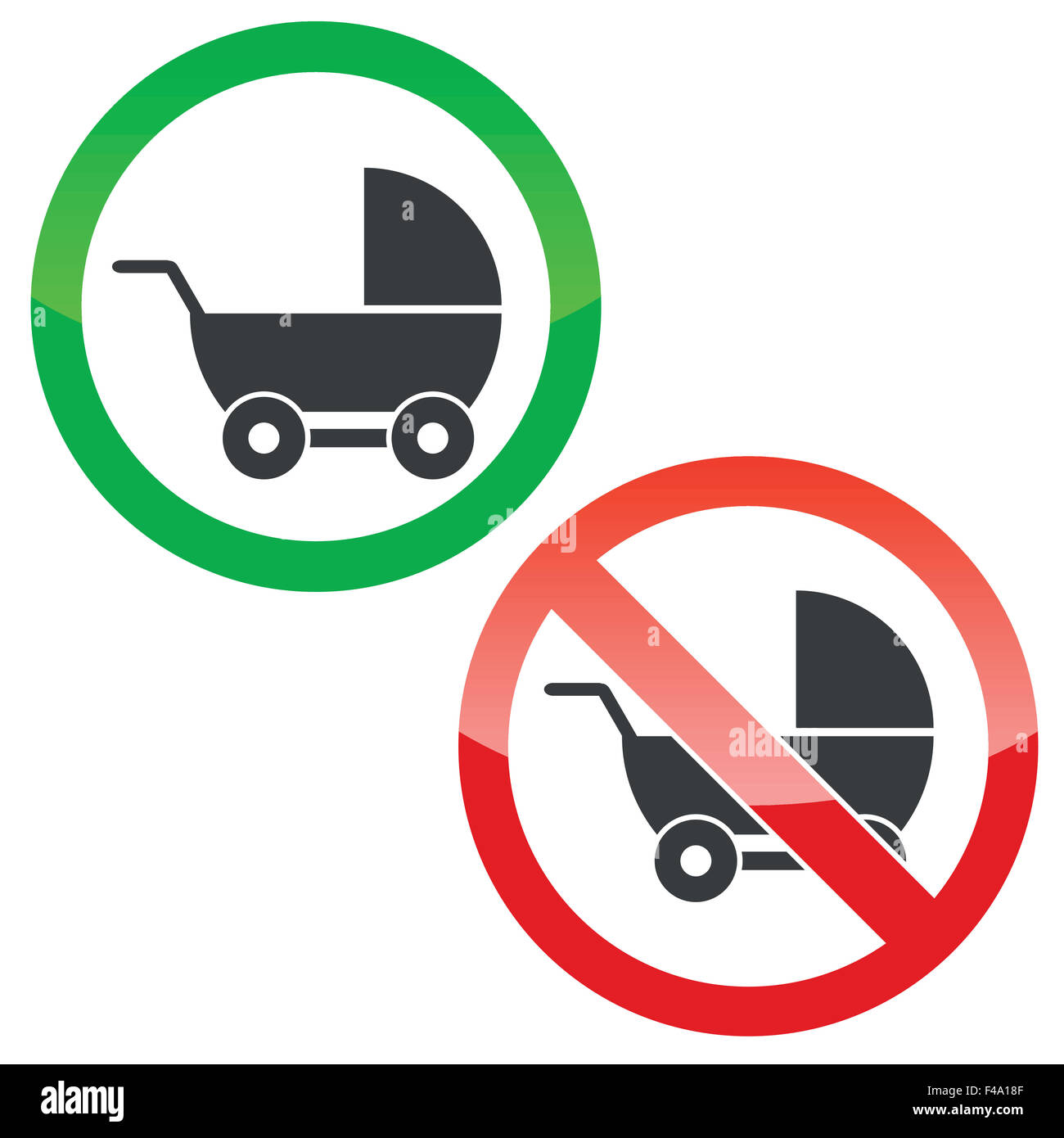 Pram permission signs set Stock Photo - Alamy