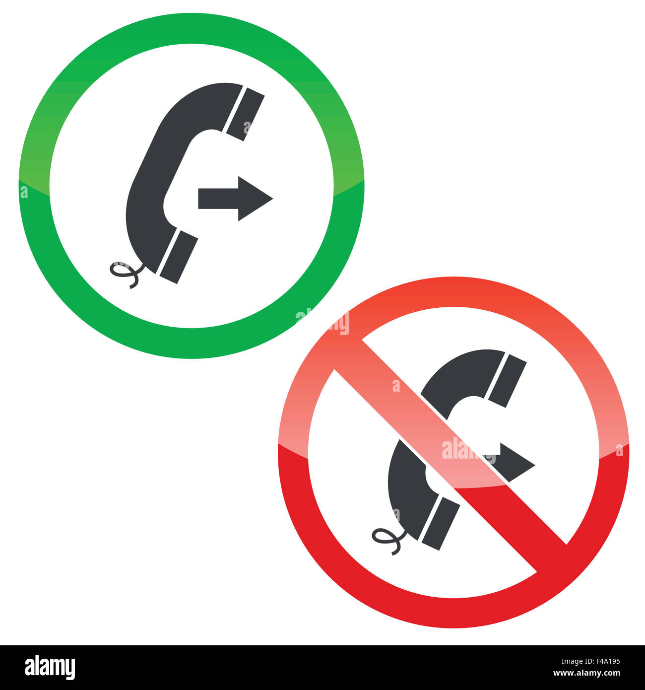 Outgoing call permission signs set Stock Photo - Alamy