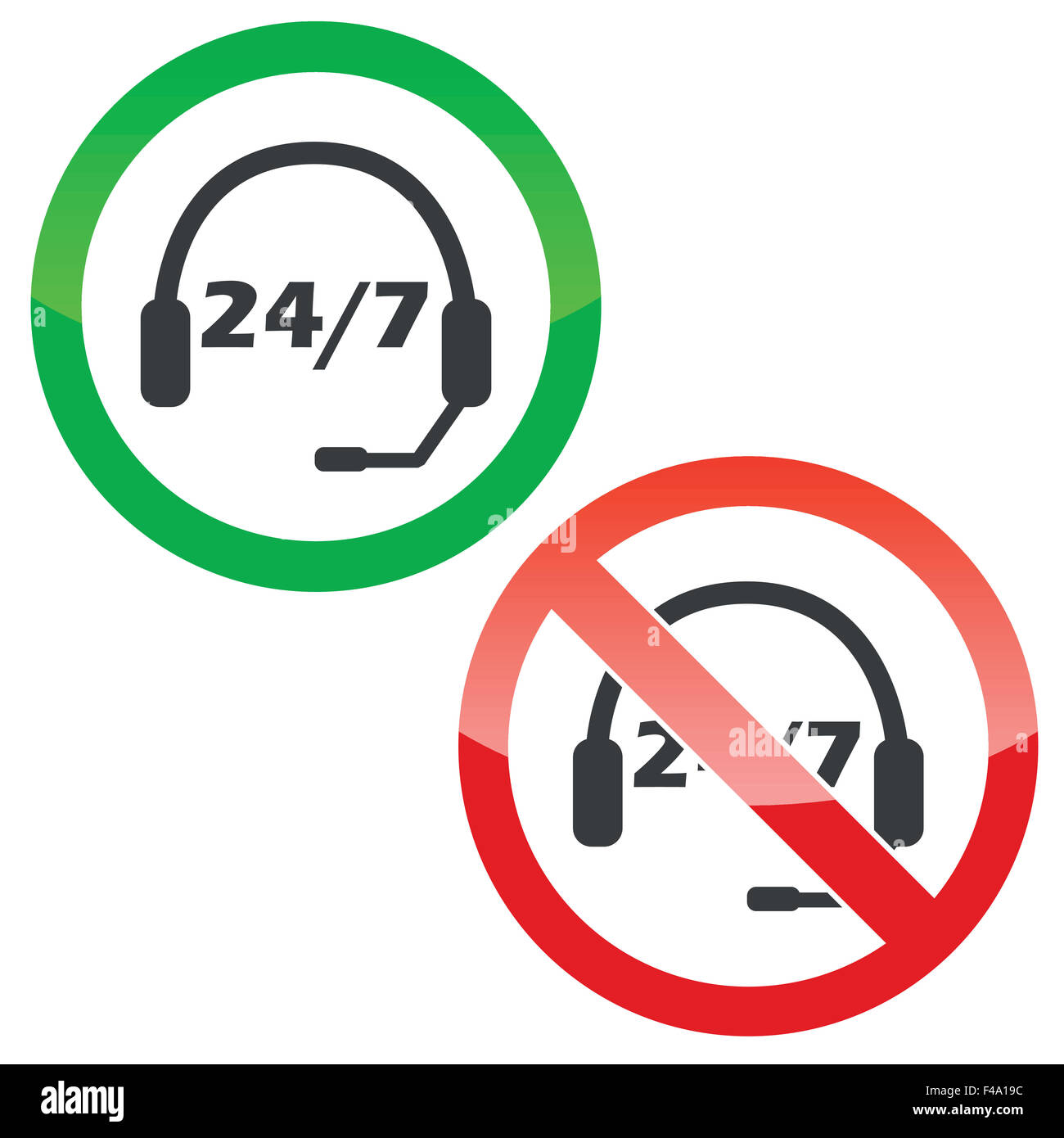 Support permission signs set Stock Photo - Alamy