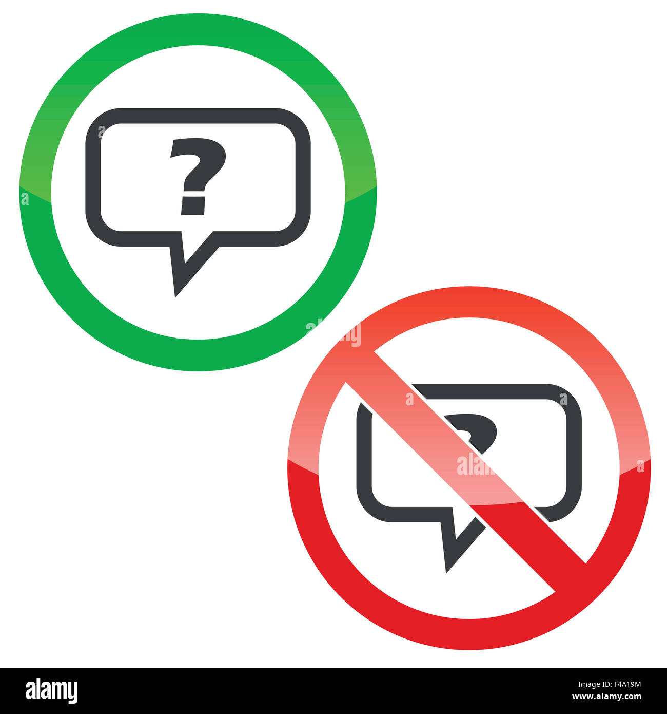 Question permission signs set Stock Photo - Alamy