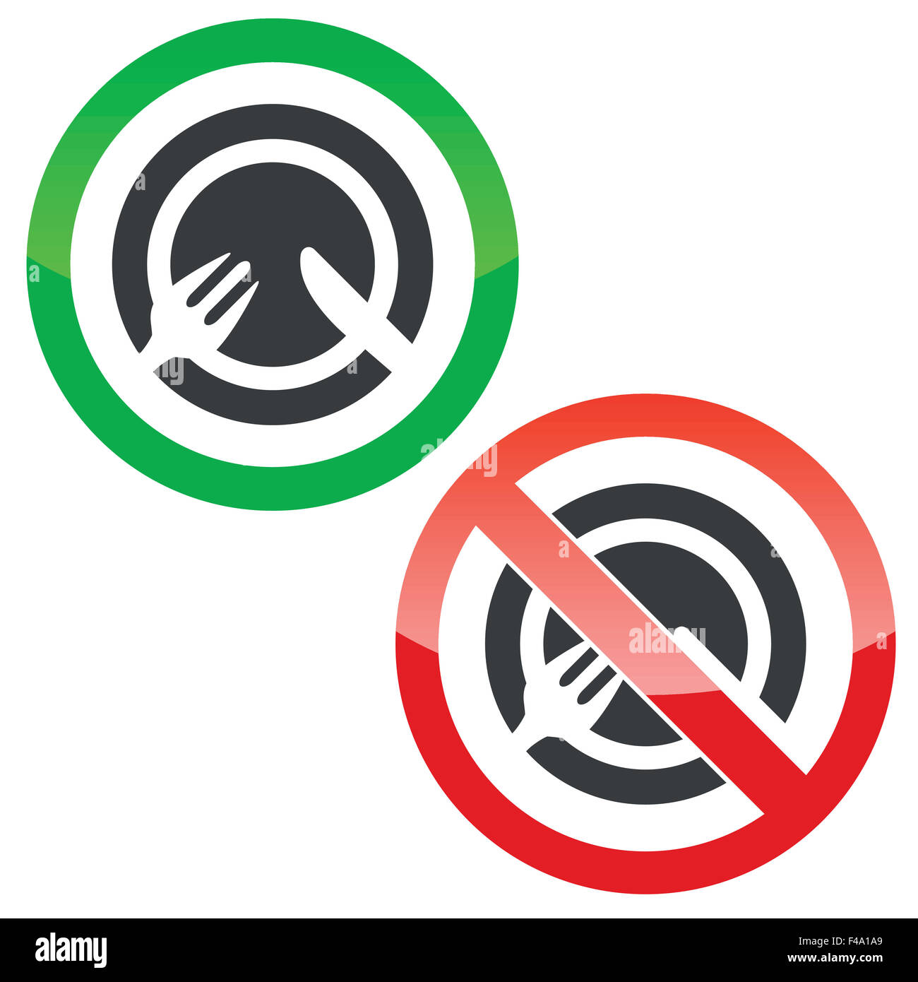 Dinner permission signs set Stock Photo - Alamy