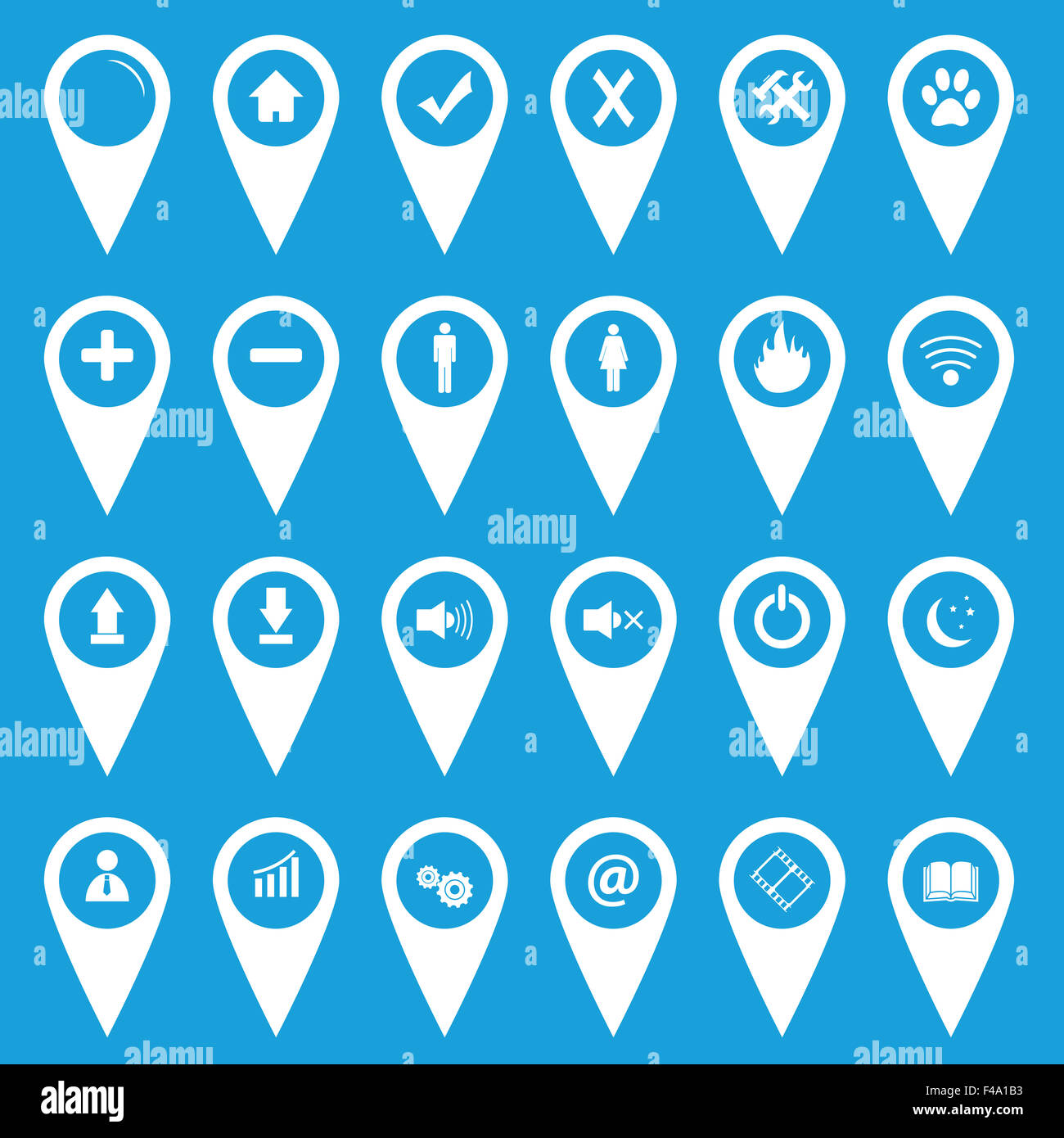 White pointer flat icons set Stock Photo - Alamy